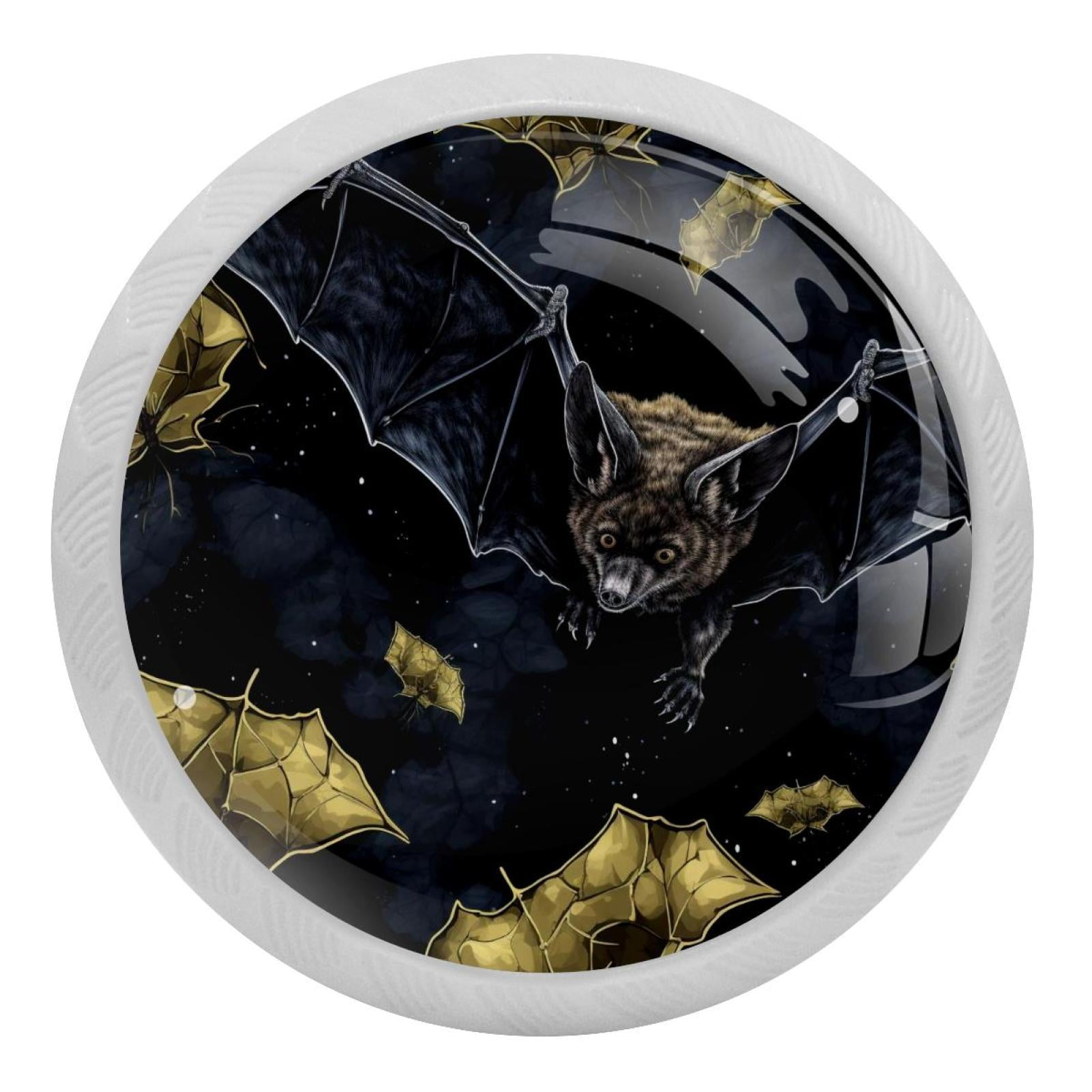 Bat Pattern 4PCS Cabinet Knobs Pulls Fluorescent Drawer Handle Cabinet ...