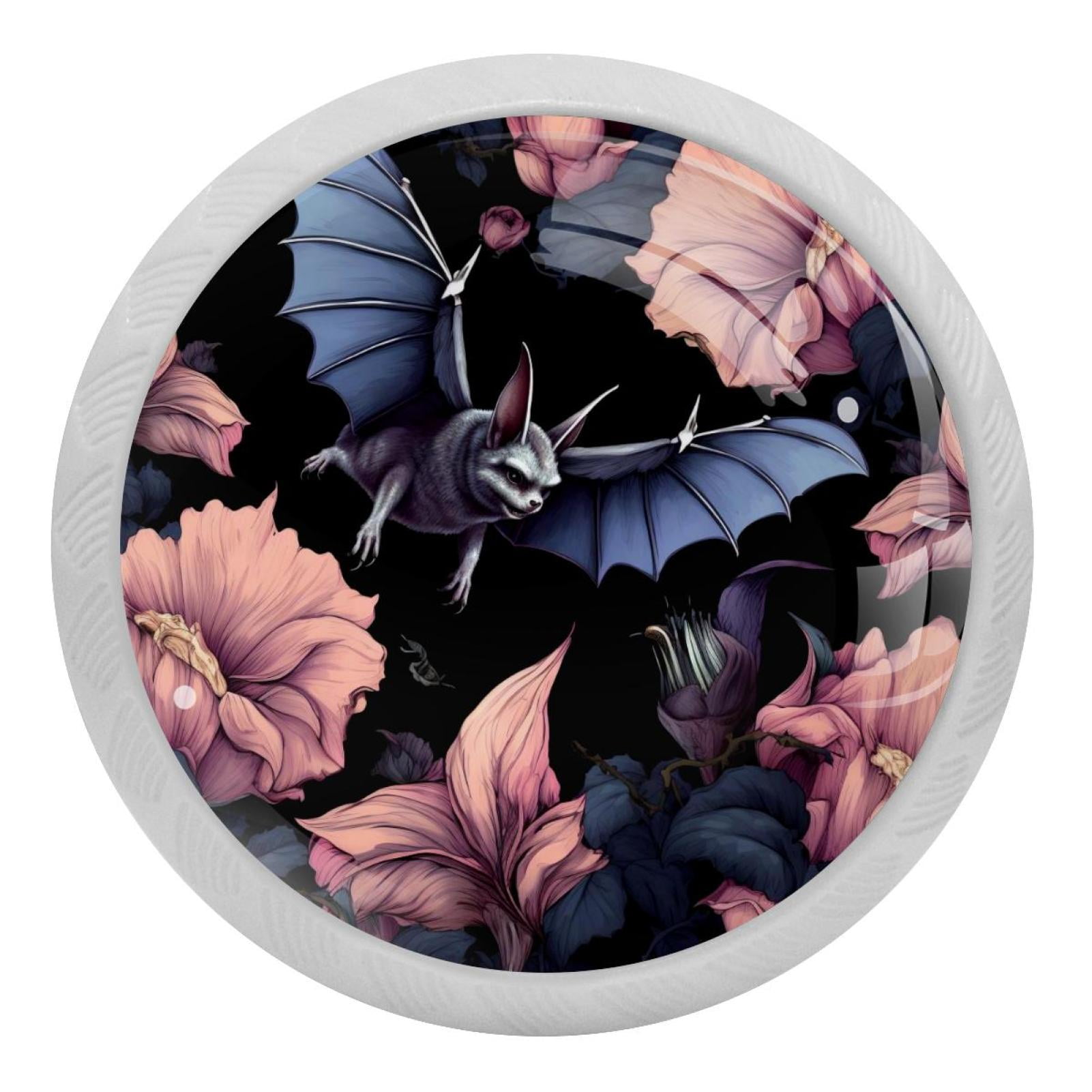 Bat Pattern 4PCS Cabinet Knobs Pulls Fluorescent Drawer Handle Cabinet ...