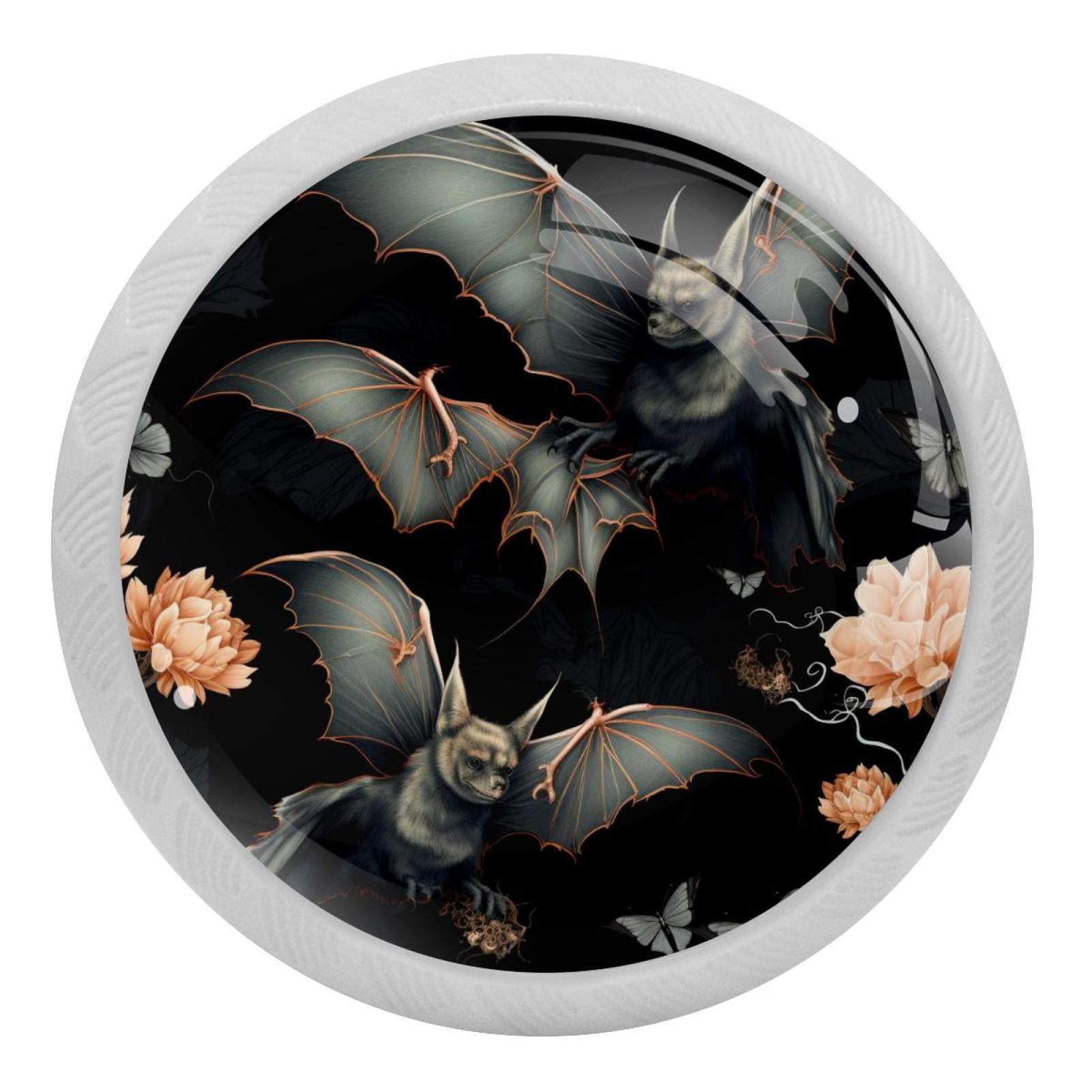 Bat Pattern 4PCS Cabinet Knobs Pulls Fluorescent Drawer Handle Cabinet ...