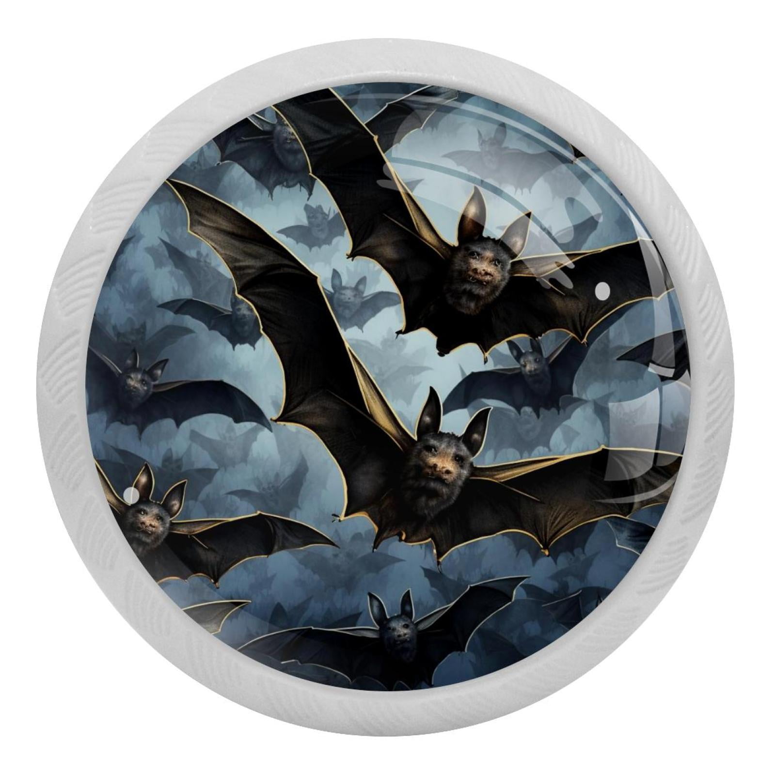 Bat Pattern 4PCS Cabinet Knobs Pulls Fluorescent Drawer Handle Cabinet ...