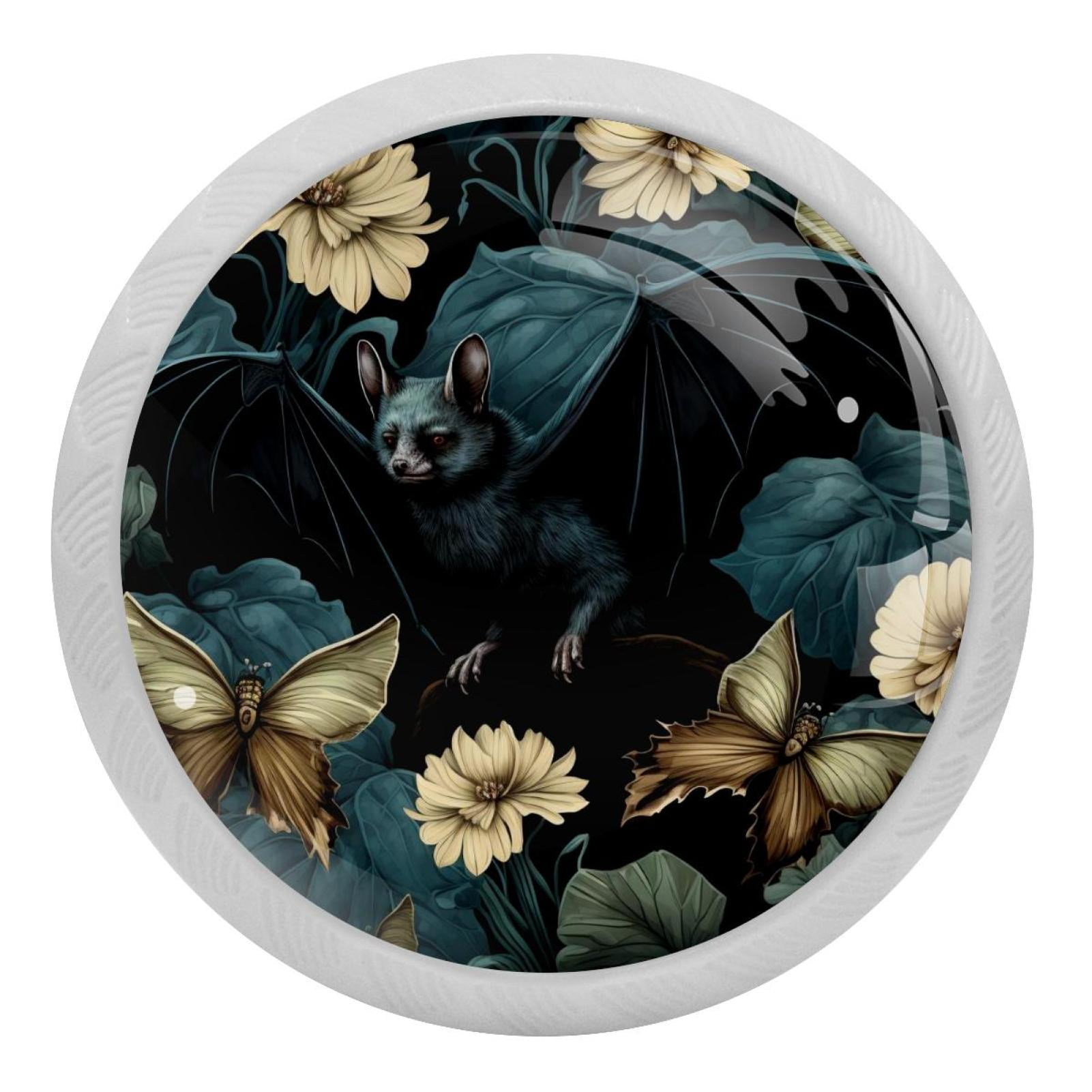 Bat Pattern 4PCS Cabinet Knobs Pulls Fluorescent Drawer Handle Cabinet ...