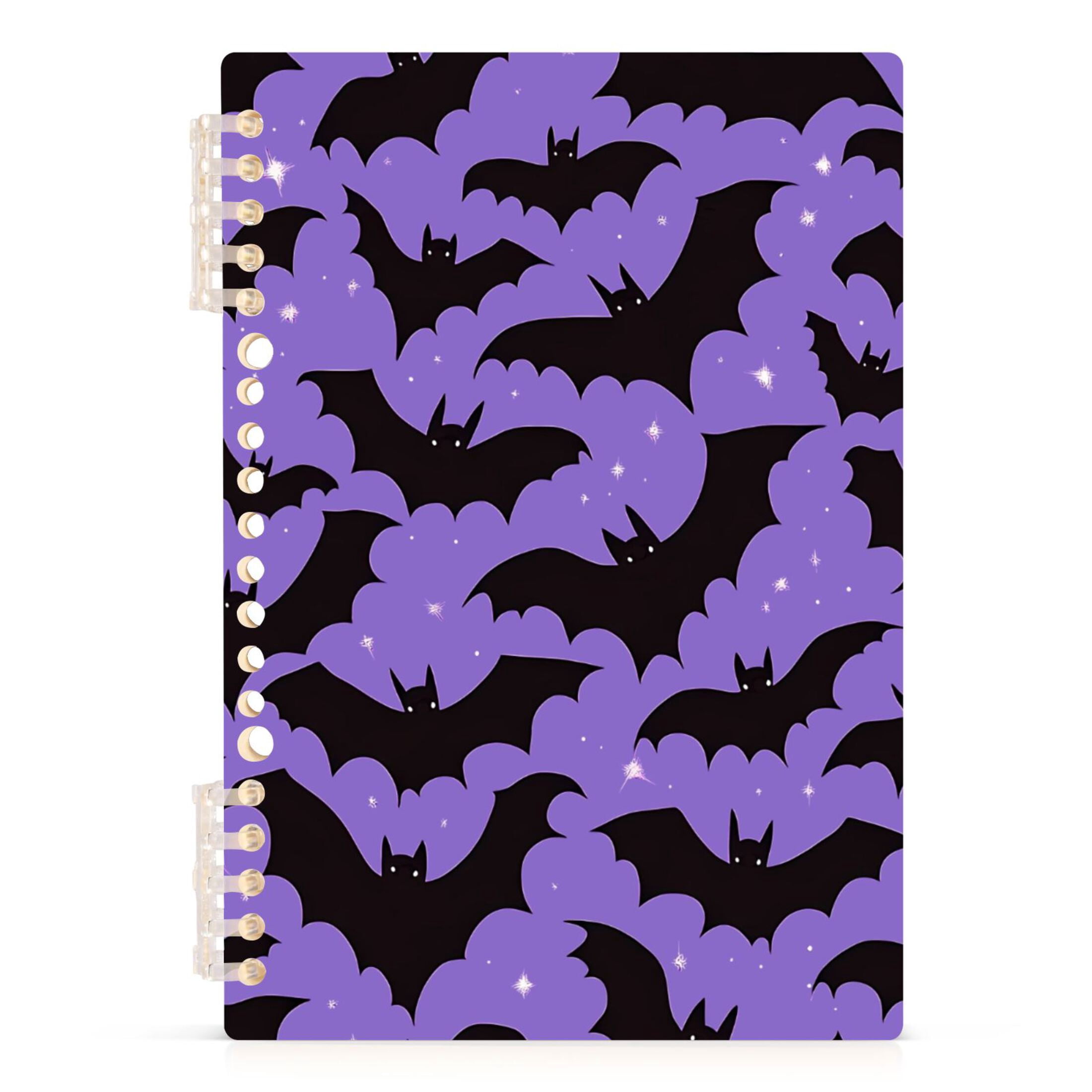 Bat Pattern A5 Notebook Refillable 60 Sheets Detachable Ring Binder PP ...