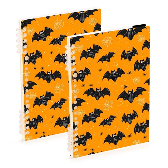 Bat Pattern A5 Notebook Set of 2 Refillable 60 Sheets Detachable Ring ...