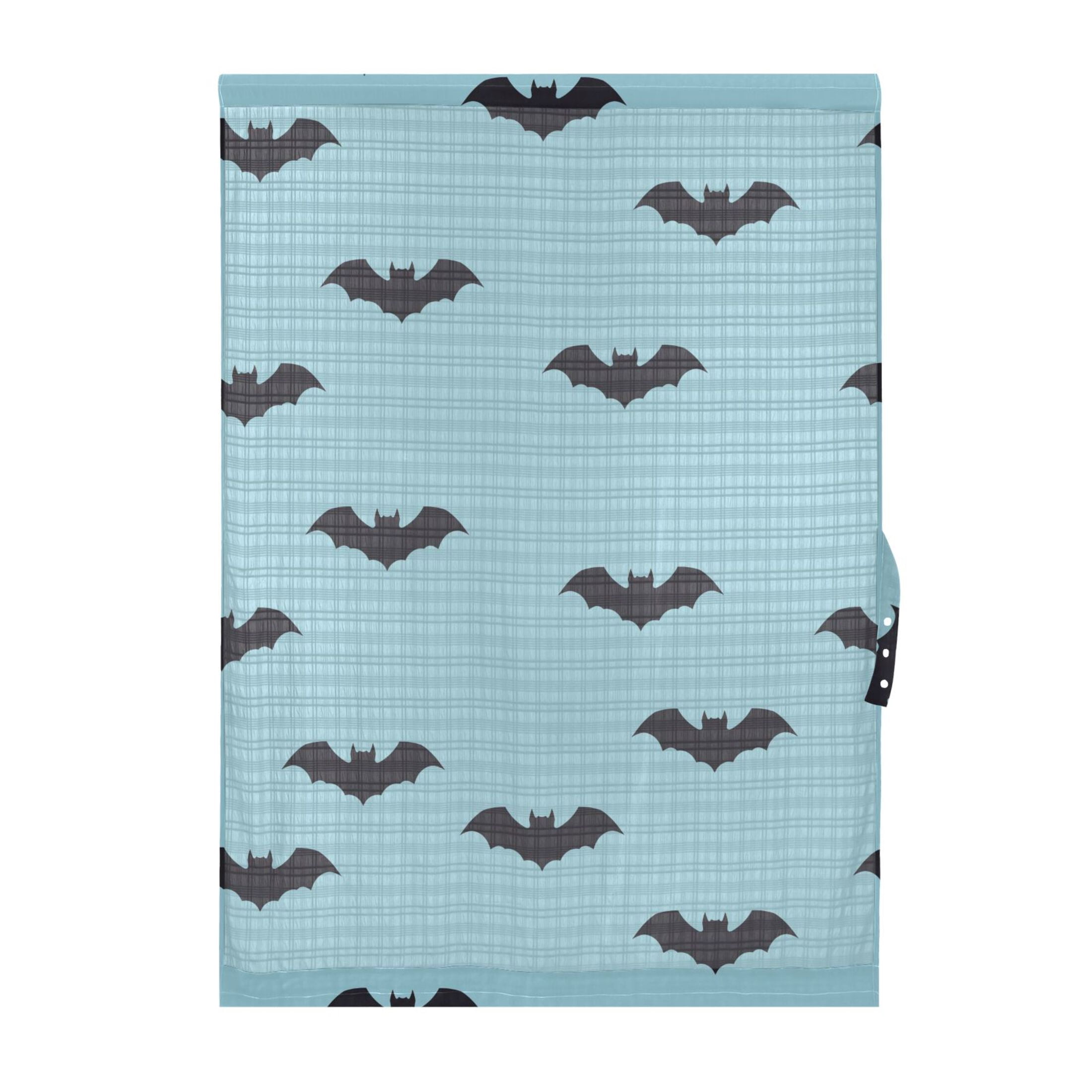 Bat Pattern Blue Door Curtain Sheer Privacy Light Filtering Window ...