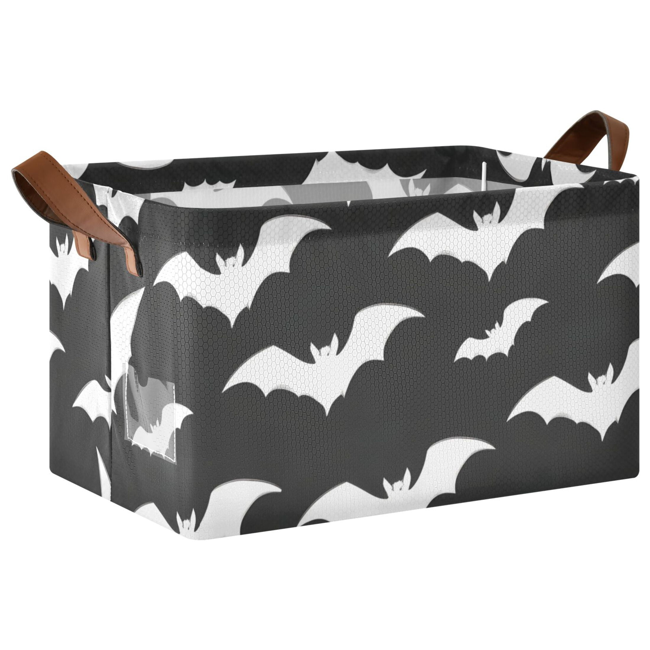 Bat Pattern Collapsible Storage Bin Open Home Shelf Basket Water ...