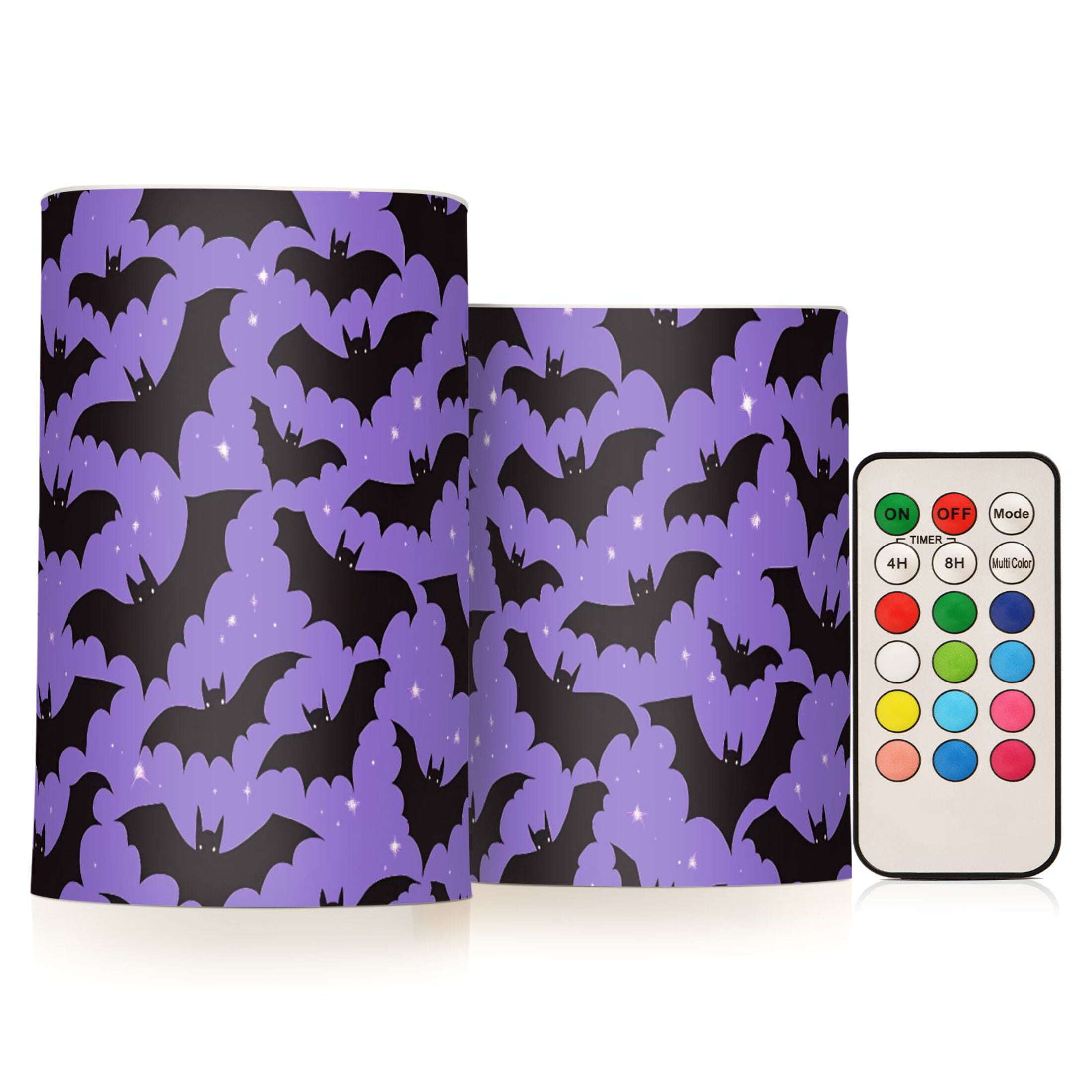 Bat Pattern Flameless LED Candle Set with Remote, Battery Operated ...