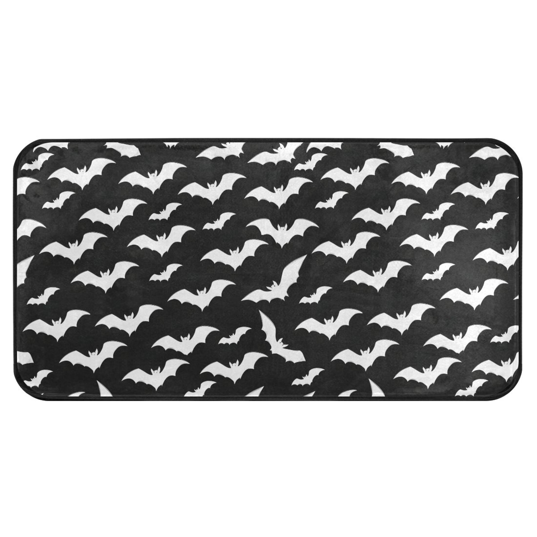 Bat Pattern Kitchen Runner Rug 39x20 in Non Slip Absorbent Cushioned ...