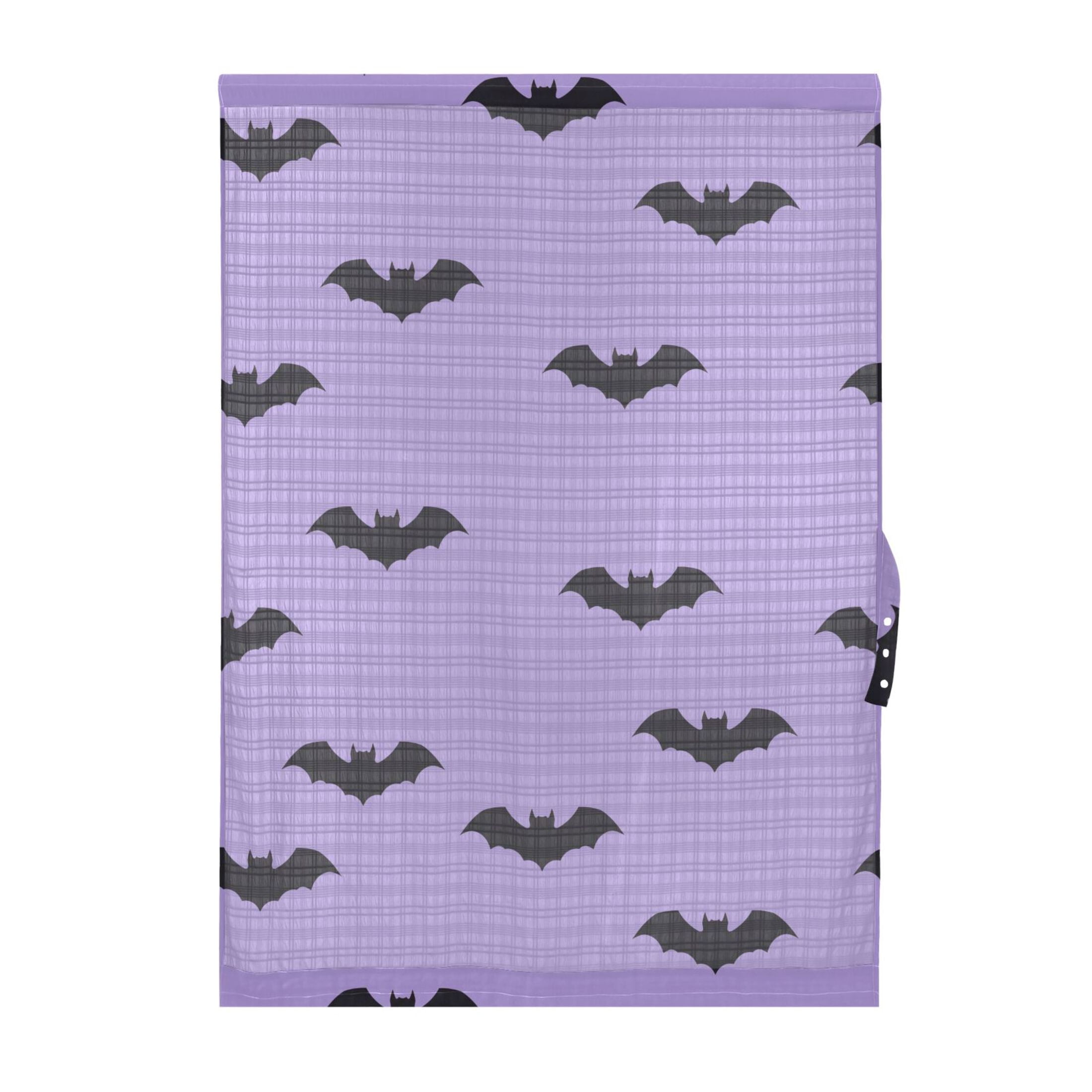 Bat Pattern Purple Door Curtain Sheer Privacy Light Filtering Window ...