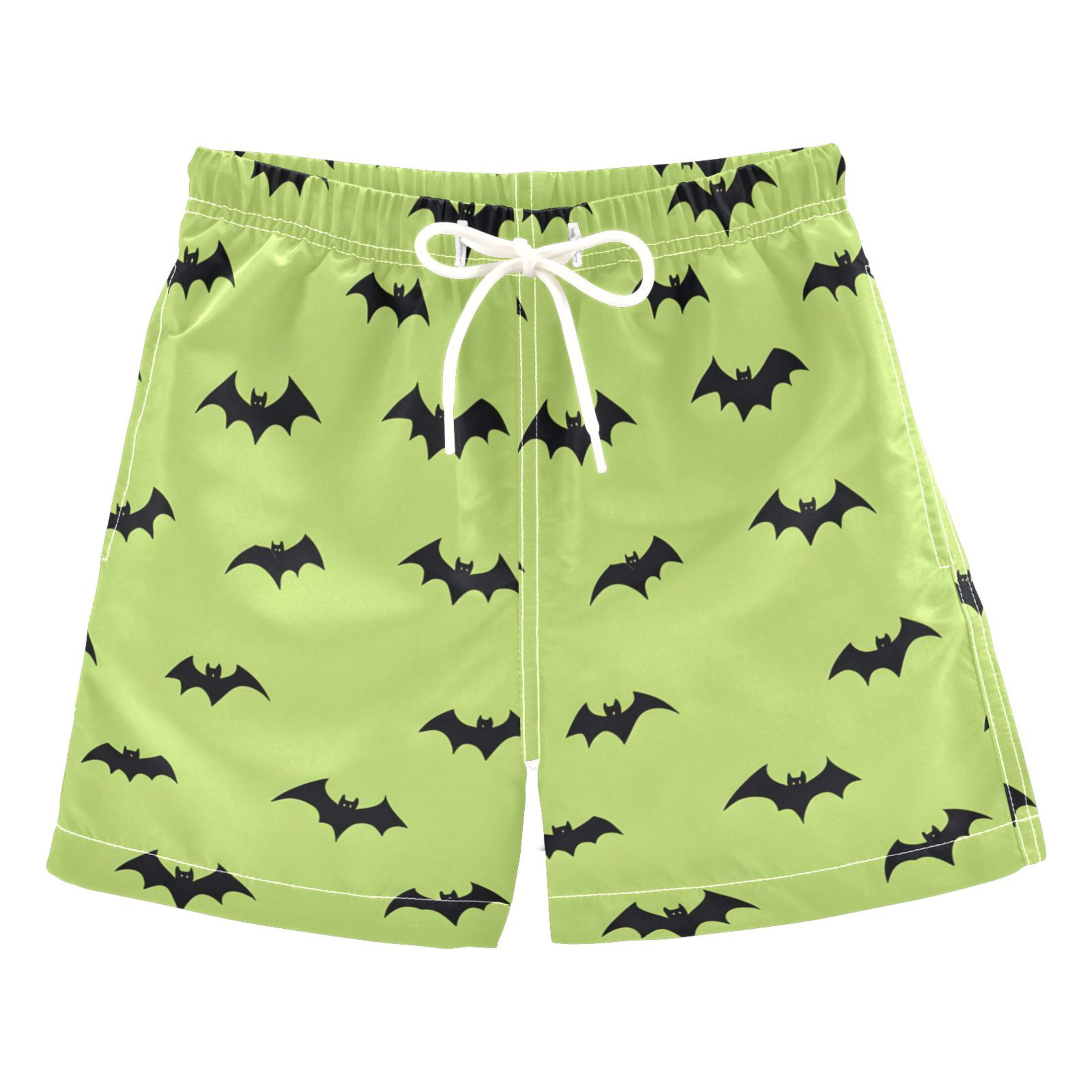 Bat Pattern Swim Trunks Quick Dry Beach Pool Board Shorts Lightweight ...