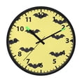 Bat Pattern Yellow Wall Clock 12 Inch Voice Activated Night Light ...