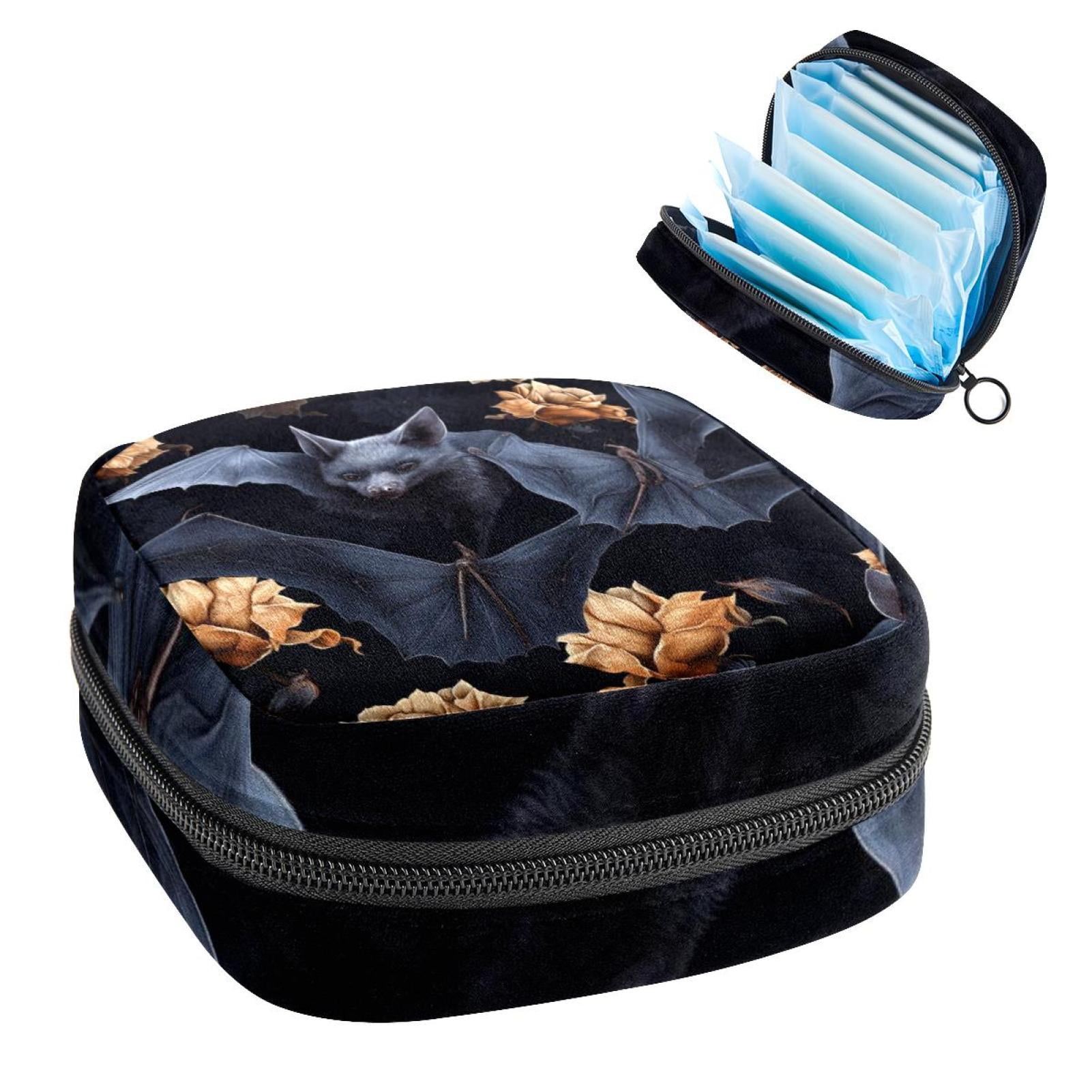 Bat Period Pouch - Sanitary Napkin Purse, Small Zipper Cosmetic Pouch ...