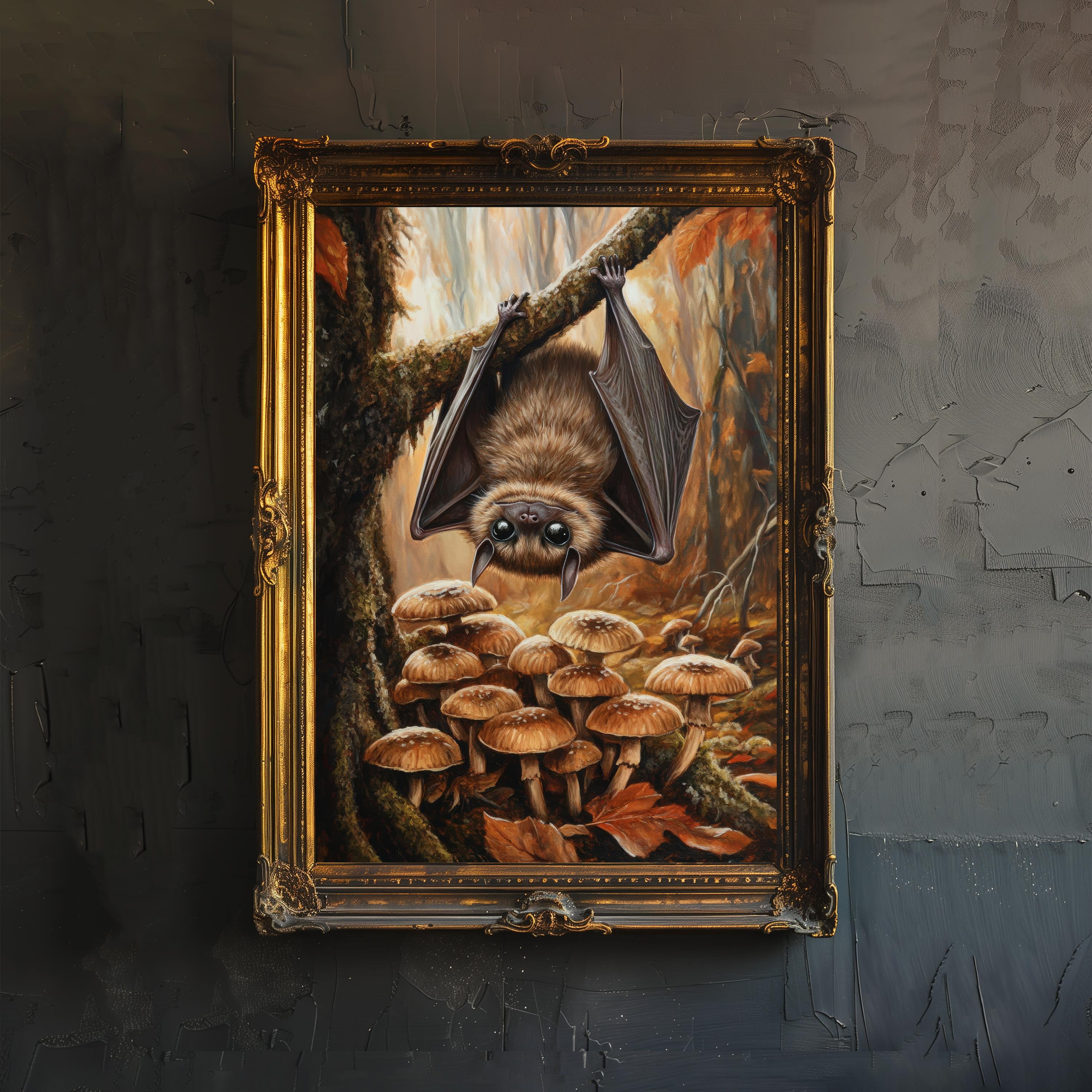 Bat Poster Cottagecore Decor Dark Academia Art Enchanted Animal ...