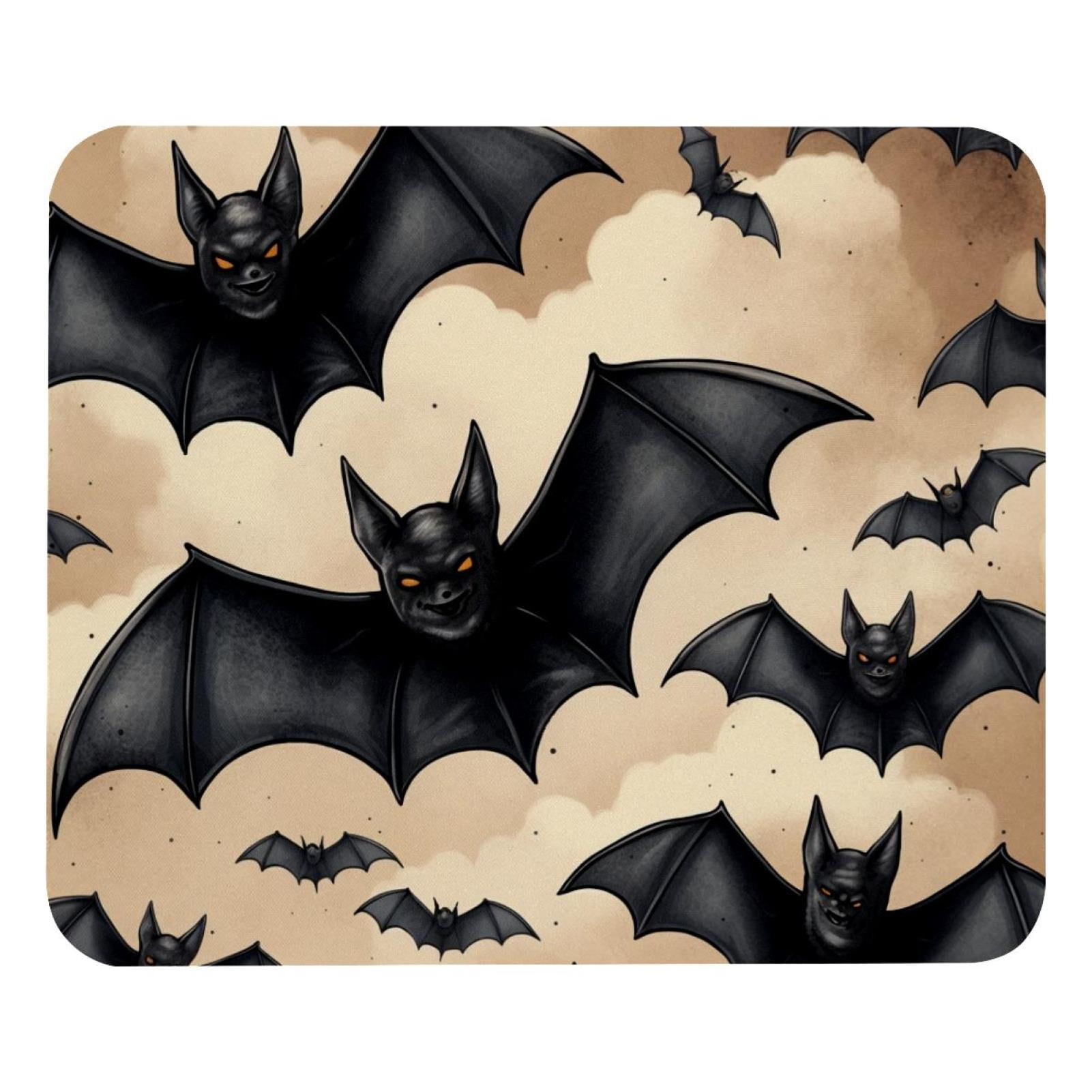 Bat Printed Square Desk Pad, 8.3x9.8 Inch Non-Slip Rubber Bottom Gaming ...