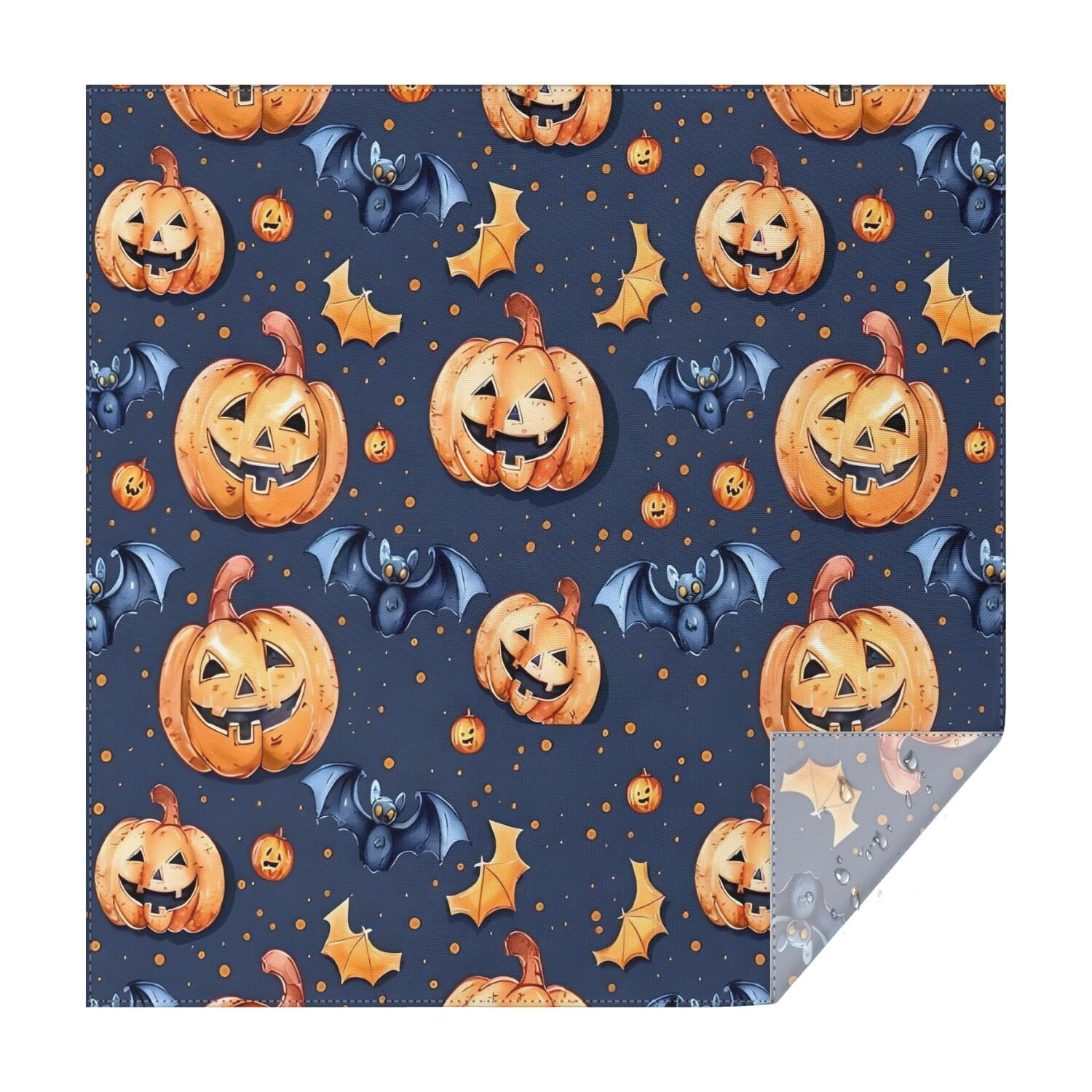 Bat Pumpkin Halloween Pattern Square Tablecloth,Waterproof Square Table ...