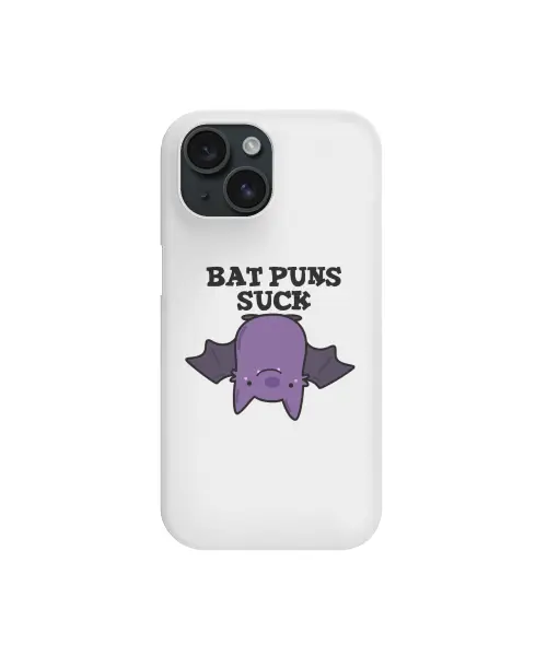Bat Puns Suck Cute Animal Pun Funny Art Phone Case for iPhone 16 15 14 13 12 11 Pro Max ...