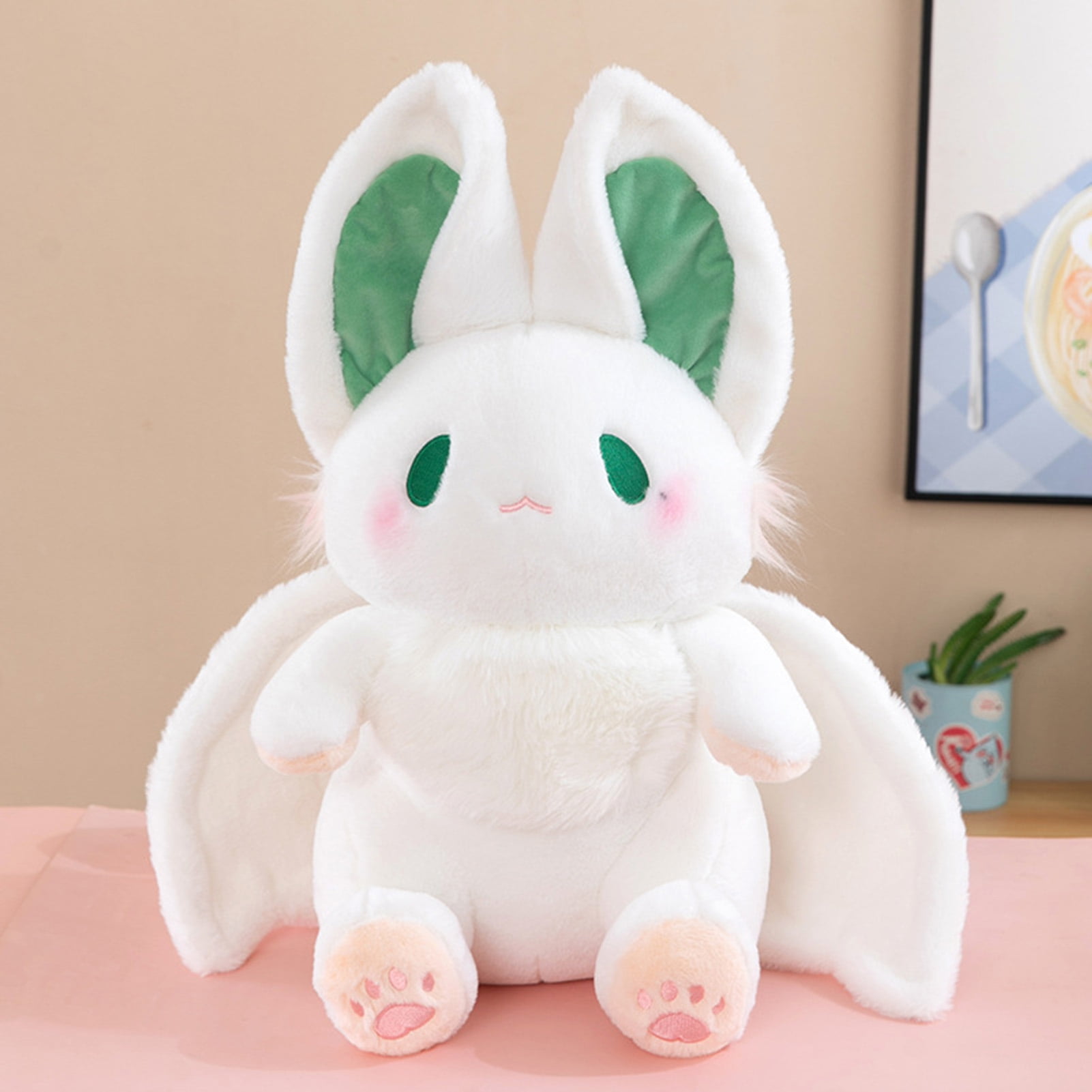 Bat Rabbit Plush Toy - Lovely Long Ears Bat Wings White Bunny Plushies ...