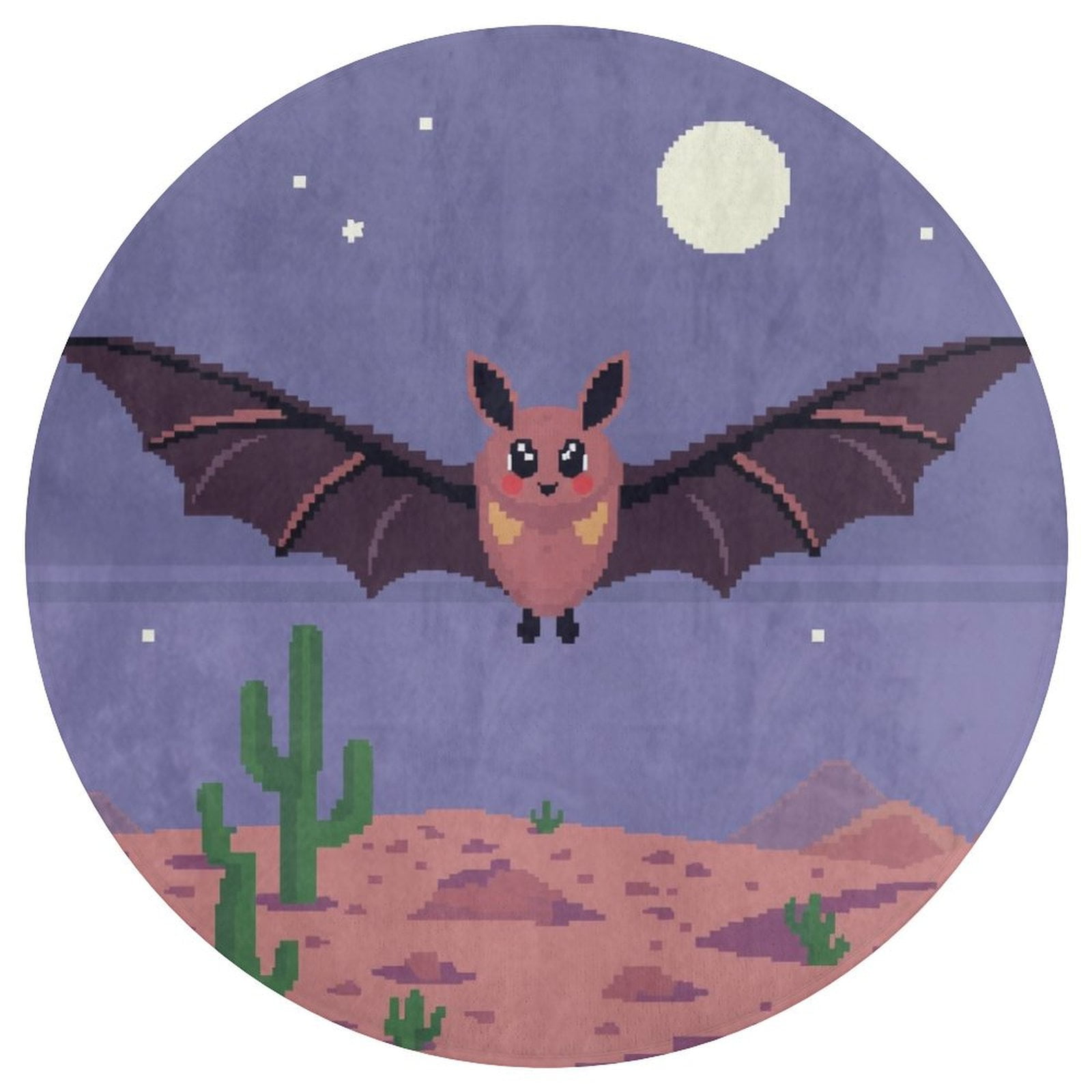 Bat Round Area Rug Floor Carpets Washable Indoor Floor Area Mat Stain ...