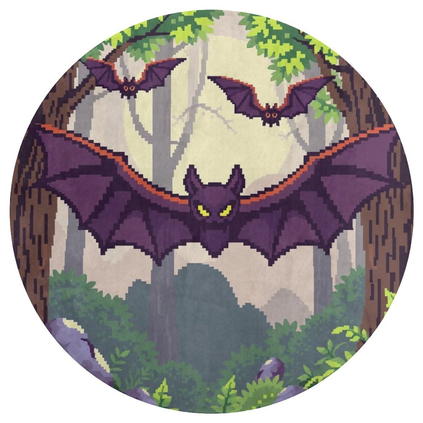 Bat Round Area Rug Soft Sofa Nursery Carpet Floor Mat Non Slip Area ...