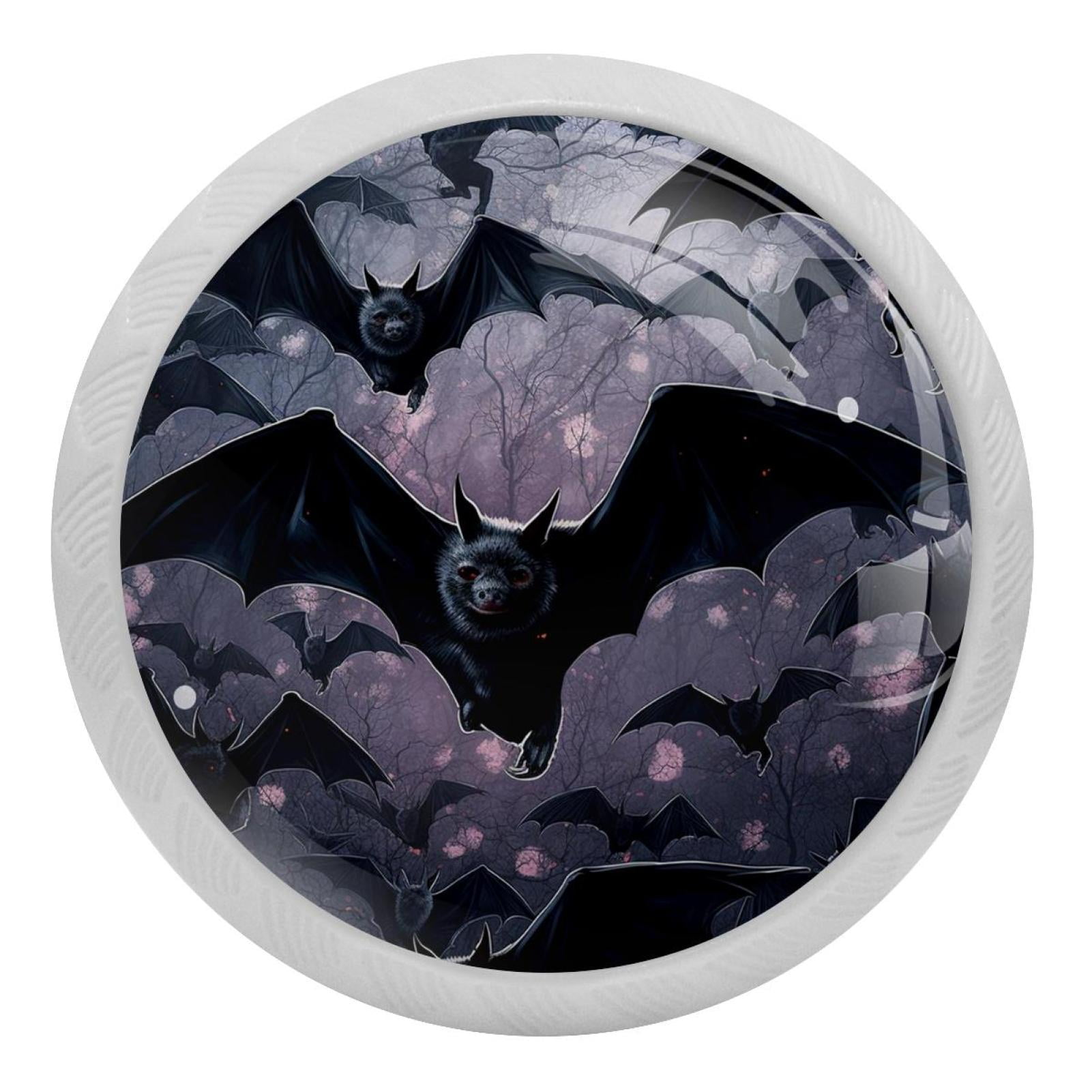 Bat Round Glow-in-the-Dark Cabinet Knobs: Fluorescent Drawer Pulls 4 ...