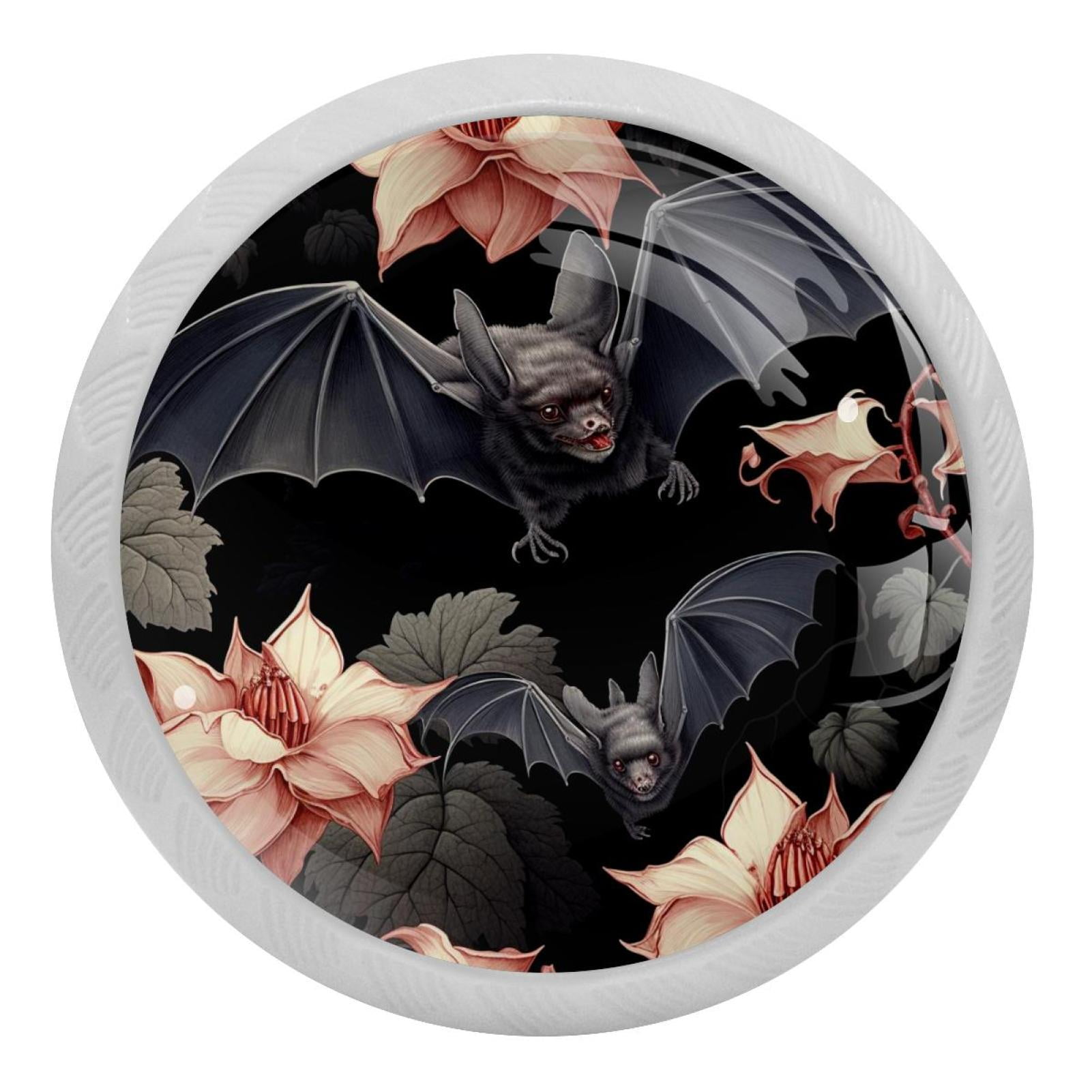 Bat Round Glow-in-the-Dark Cabinet Knobs: Fluorescent Drawer Pulls 4 ...
