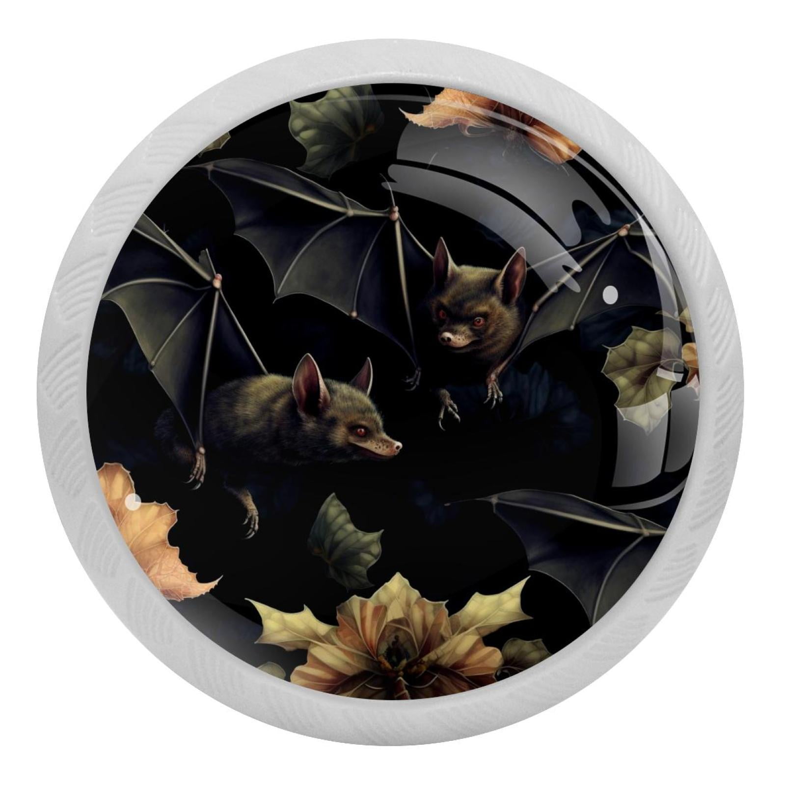 Bat Round Glow-in-the-Dark Cabinet Knobs: Fluorescent Drawer Pulls 4 ...