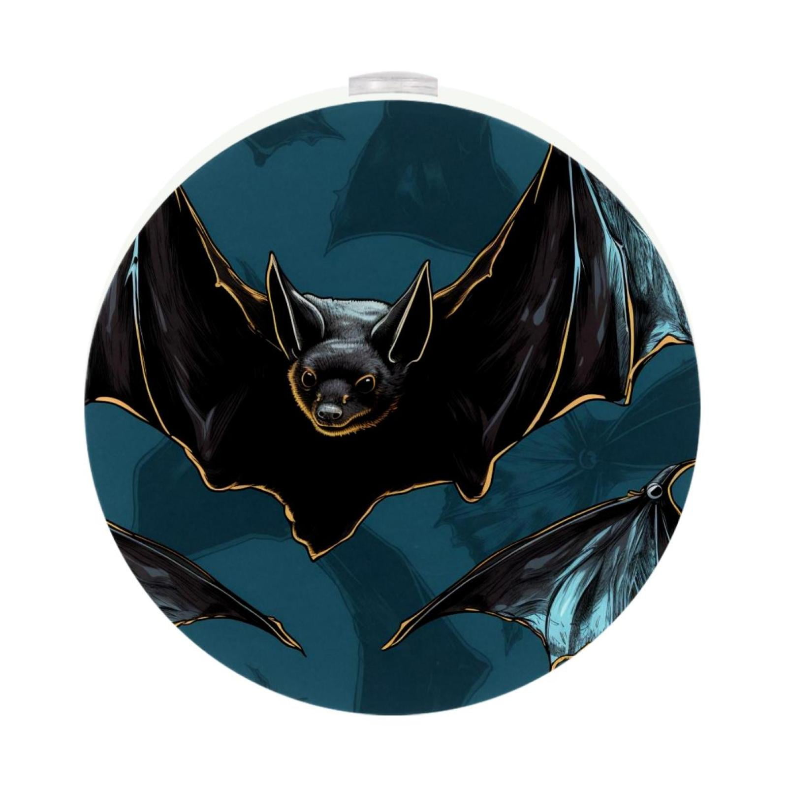 Bat Round LED Night Light-2PCS Set for Bedroom, Bathroom, Kitchen ...