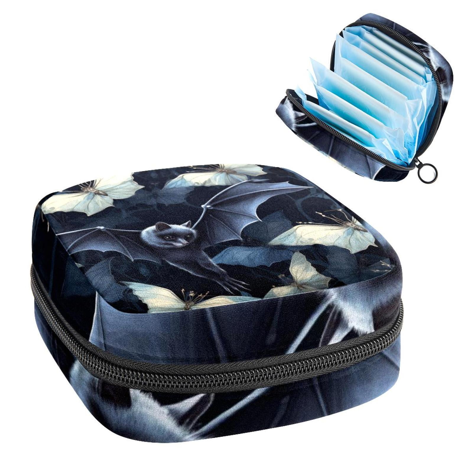 Bat Sanitary Napkin Bag Period Pouch Travel Organizer Zipper Pouch Mini ...