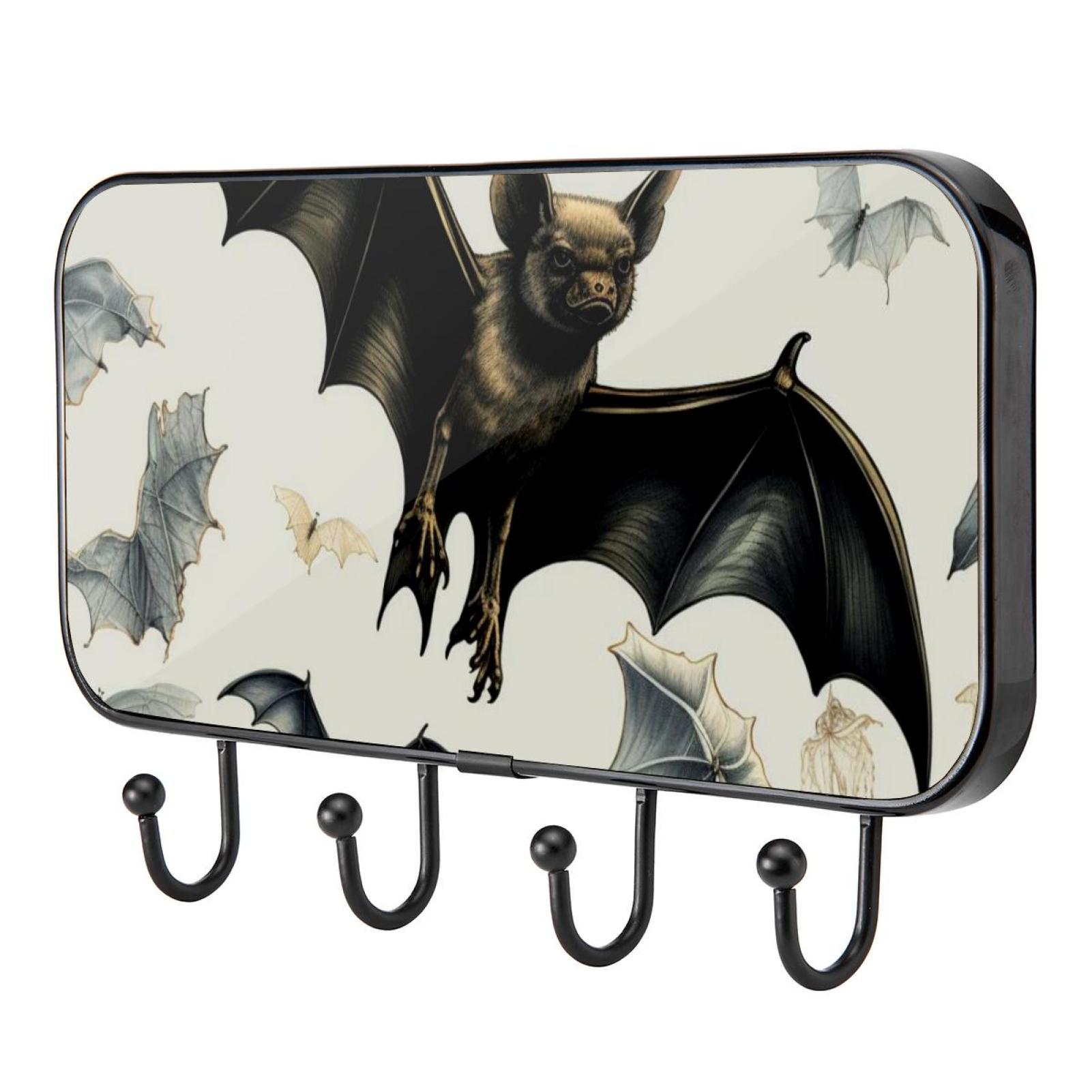 Bat Self Adhesive Towel Coat Wood Iron Hooks for Home Keys Door Outdoor ...