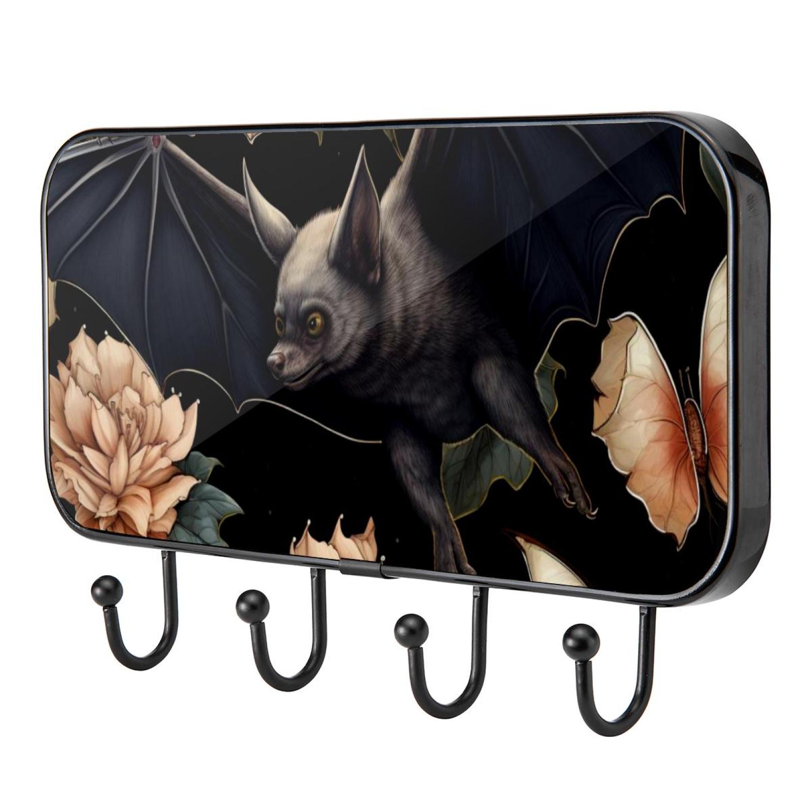 Bat Self Adhesive Towel Coat Wood Iron Hooks for Home Keys Door Outdoor ...