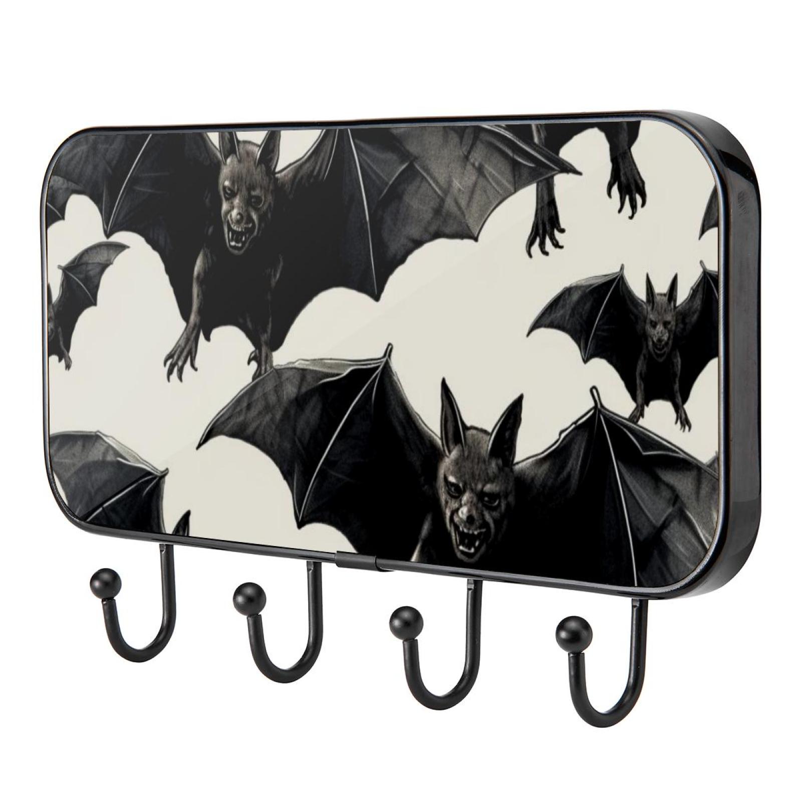 Bat Self Adhesive Towel Coat Wood Iron Hooks for Home Keys Door Outdoor ...