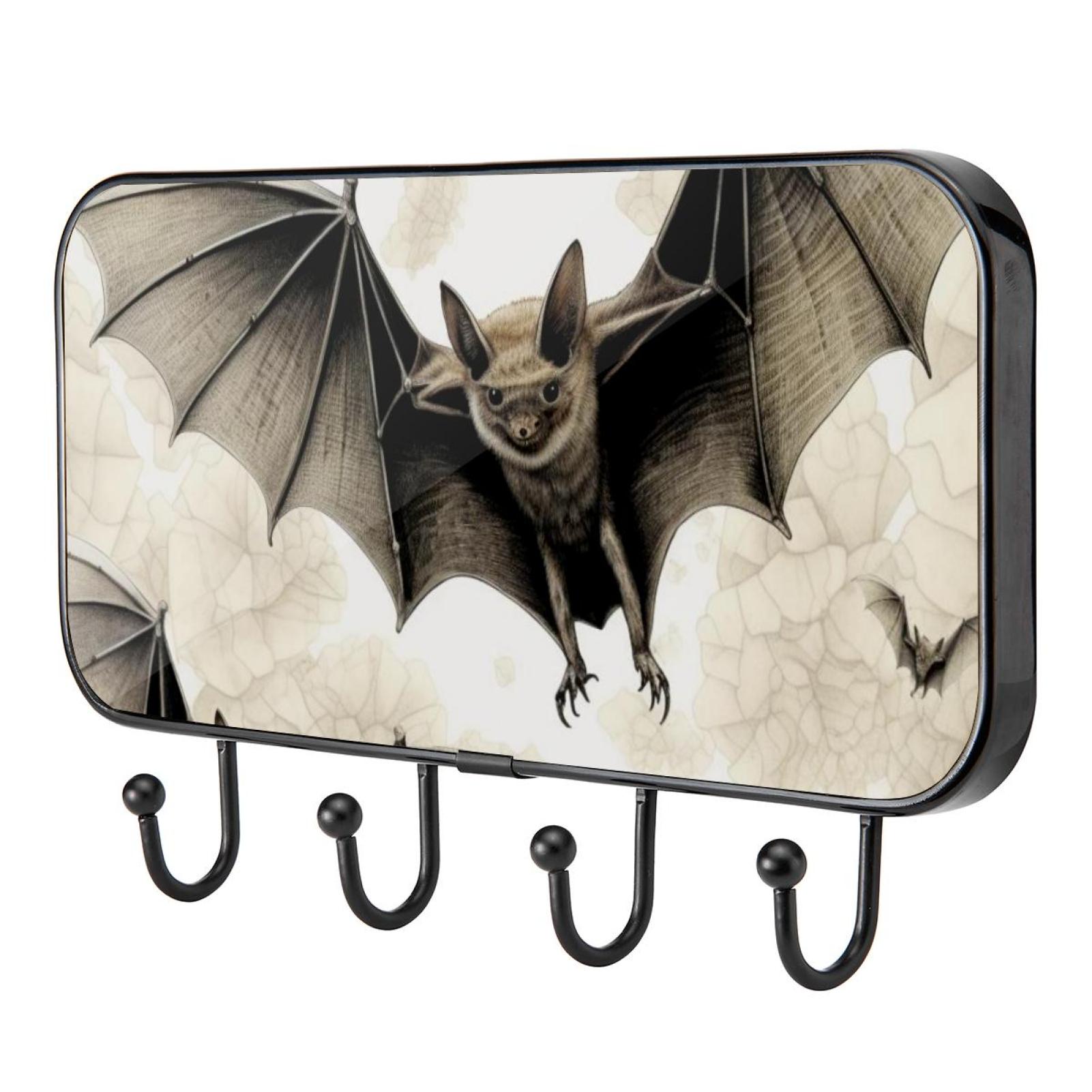Bat Self Adhesive Towel Coat Wood Iron Hooks for Home Keys Door Outdoor ...