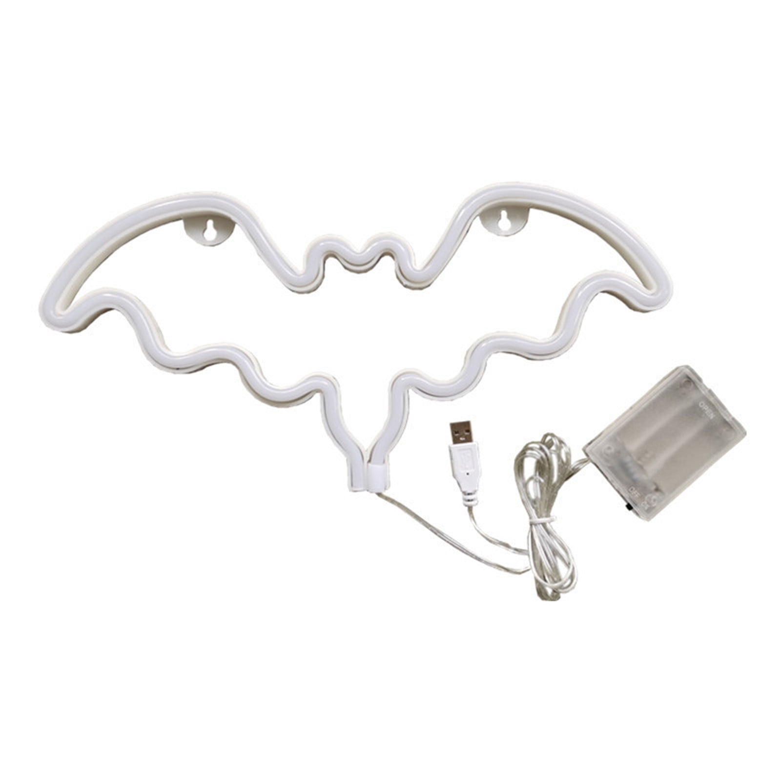 Bat Shaped LED Neon Sign Light, USB and Battery Powered Wall Decor ...