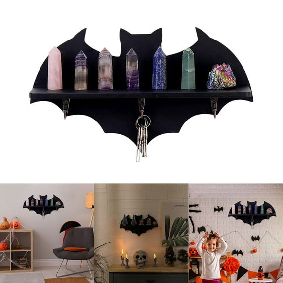 Bat Shelf Coffin Floating Shelves, Gothic Wooden Wall Shelf Decor ...