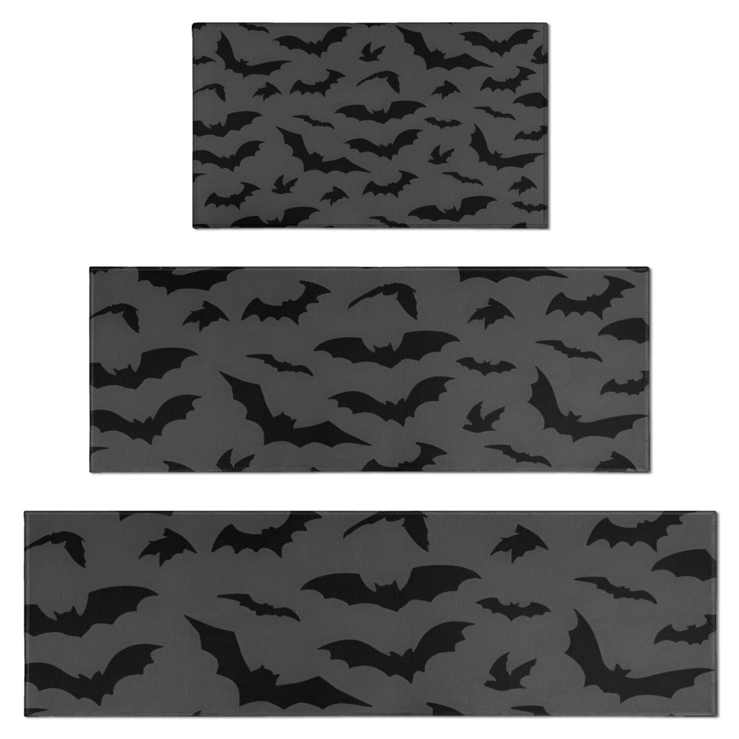 Bat Silhouette Halloween Pattern Kitchen Rugs Sets Of 3,Kitchen Runner ...