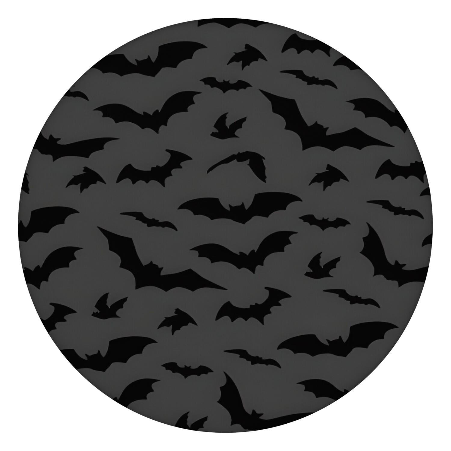 Halloween Bats on Dark Pattern Round Fitted Tablecloth with Elastic ...