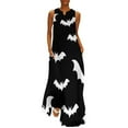 Bat Silhouette Pattern Long Dress Women's summer dress women's evening ...