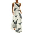Bat Silhouette Pattern Long Dress Women's summer dress women's evening ...