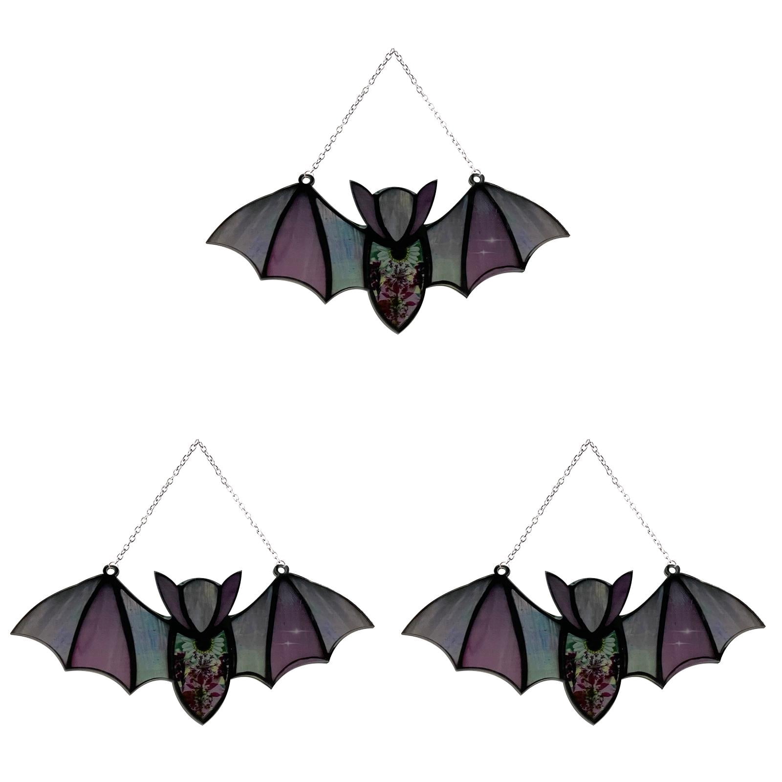 Bat Stained Glass Suncatcher Window Hanging Acrylic Wall Art Suncatcher ...