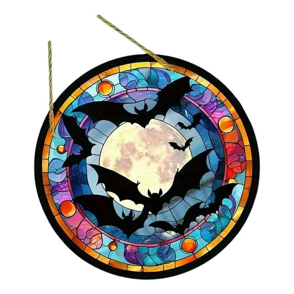 Bat Stained Glass Suncatchers Window Decorations,Halloween Bat Glass ...