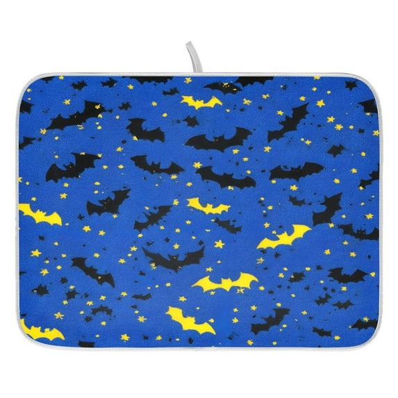 Bat Star Night Drying Dish Mat Quick Drying Absorbent Soft Durable for ...