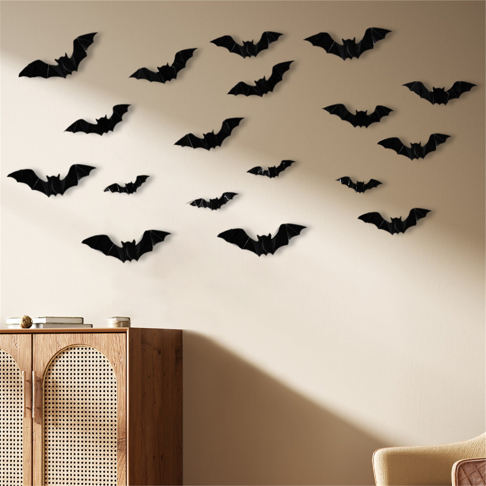 Bat Stickers for Wall 80Pcs 3D Bats Stickers Halloween Party Supplies ...