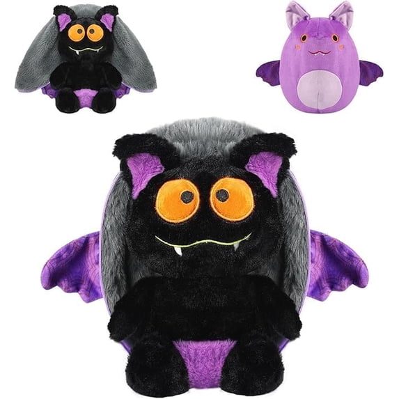 Bat Stuffed Animal Plush, 11inch Reversible Purple Bat Plushies Pillow ...