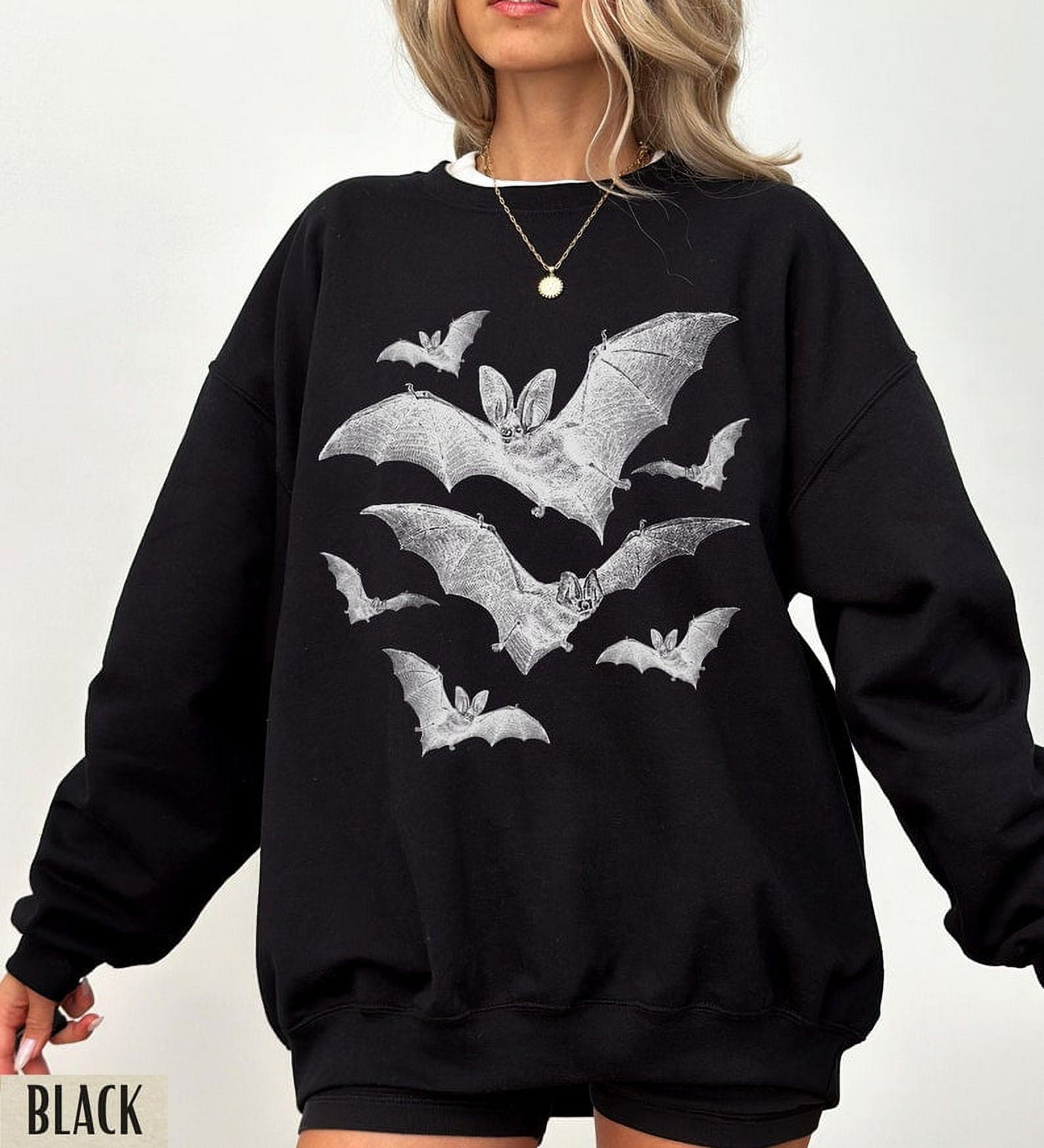 Bat Sweatshirt, Halloween Crewneck, Goblincore Clothing, Gothic Clothing, Dark Cottagecore ...