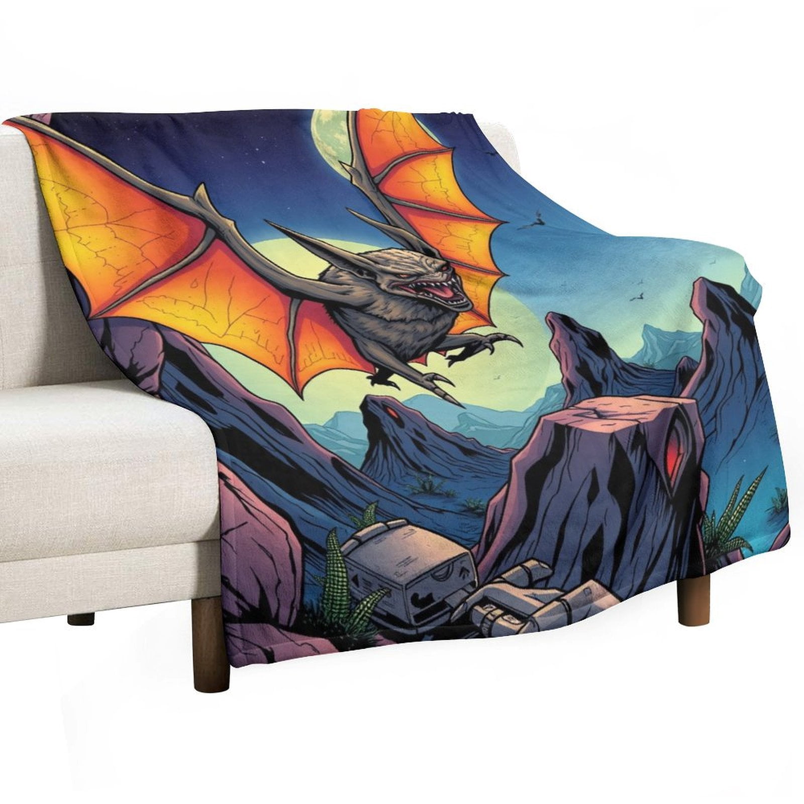 Bat Throw Blanket Soft Plush Blanket Bedroom Bedspread Home Decor ...