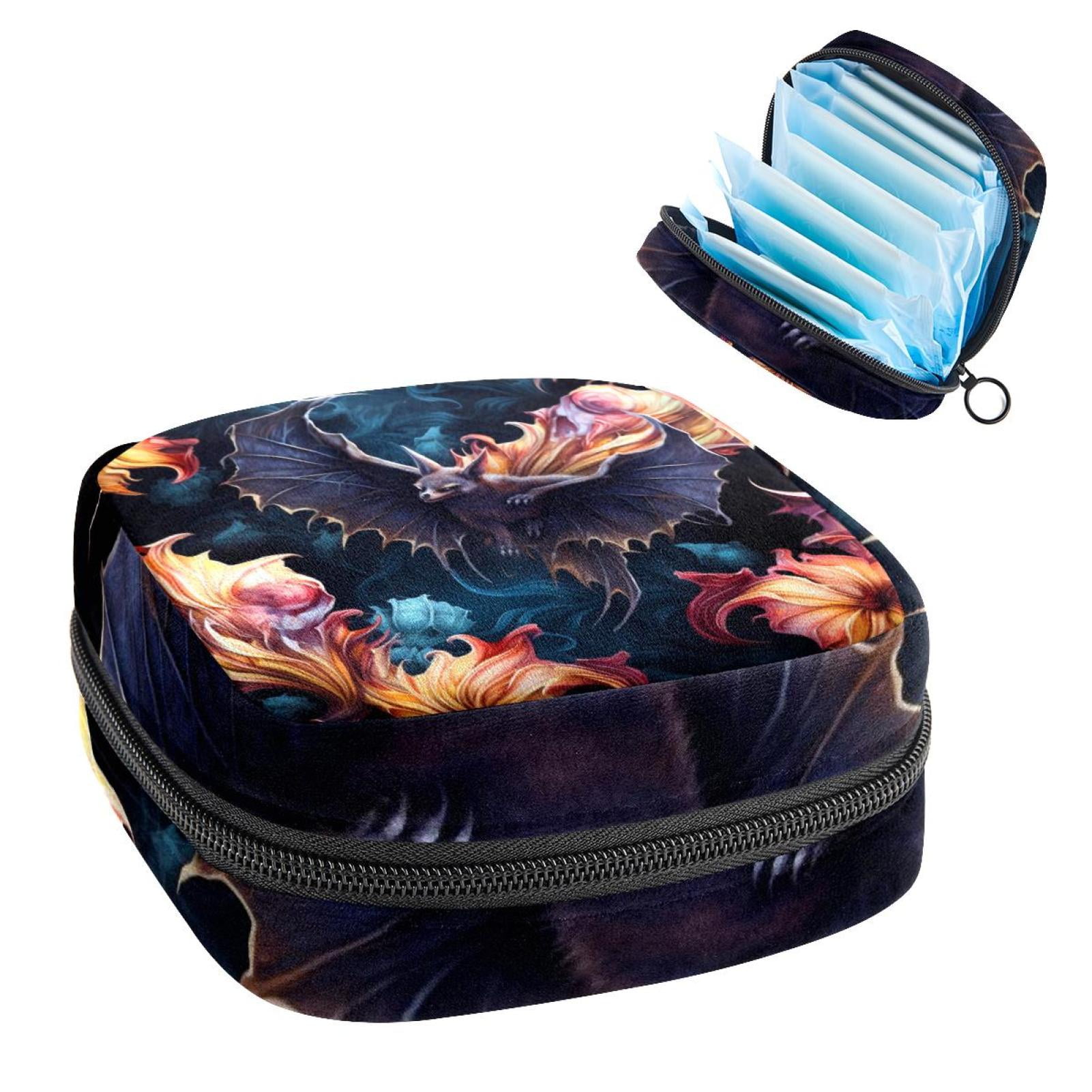 Bat Toiletry Bag Small Travel Storage Pouch for Menstrual Pads – Velvet ...