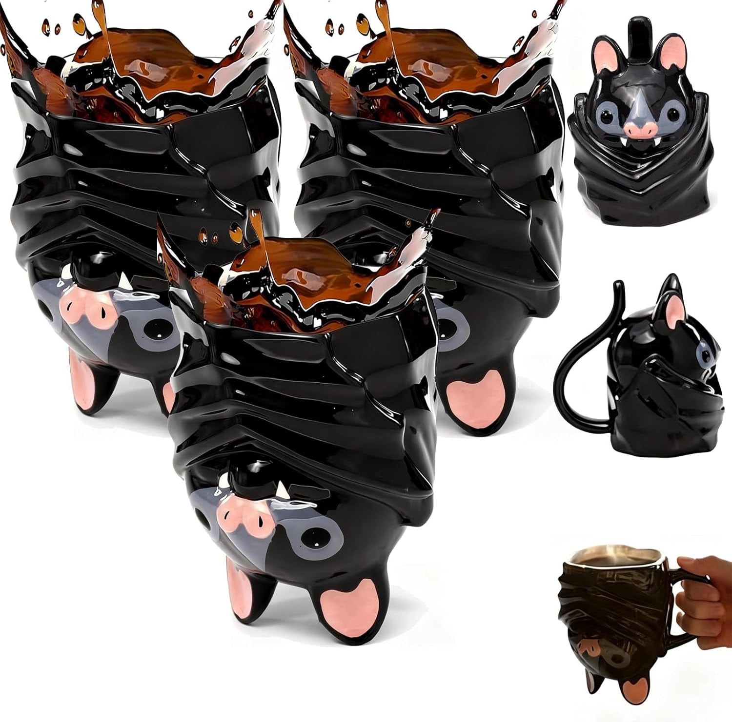 Bat Upside Down Shaped Mug 2026, Cute 3D Bat Coffee Mug, Inverted Bat ...
