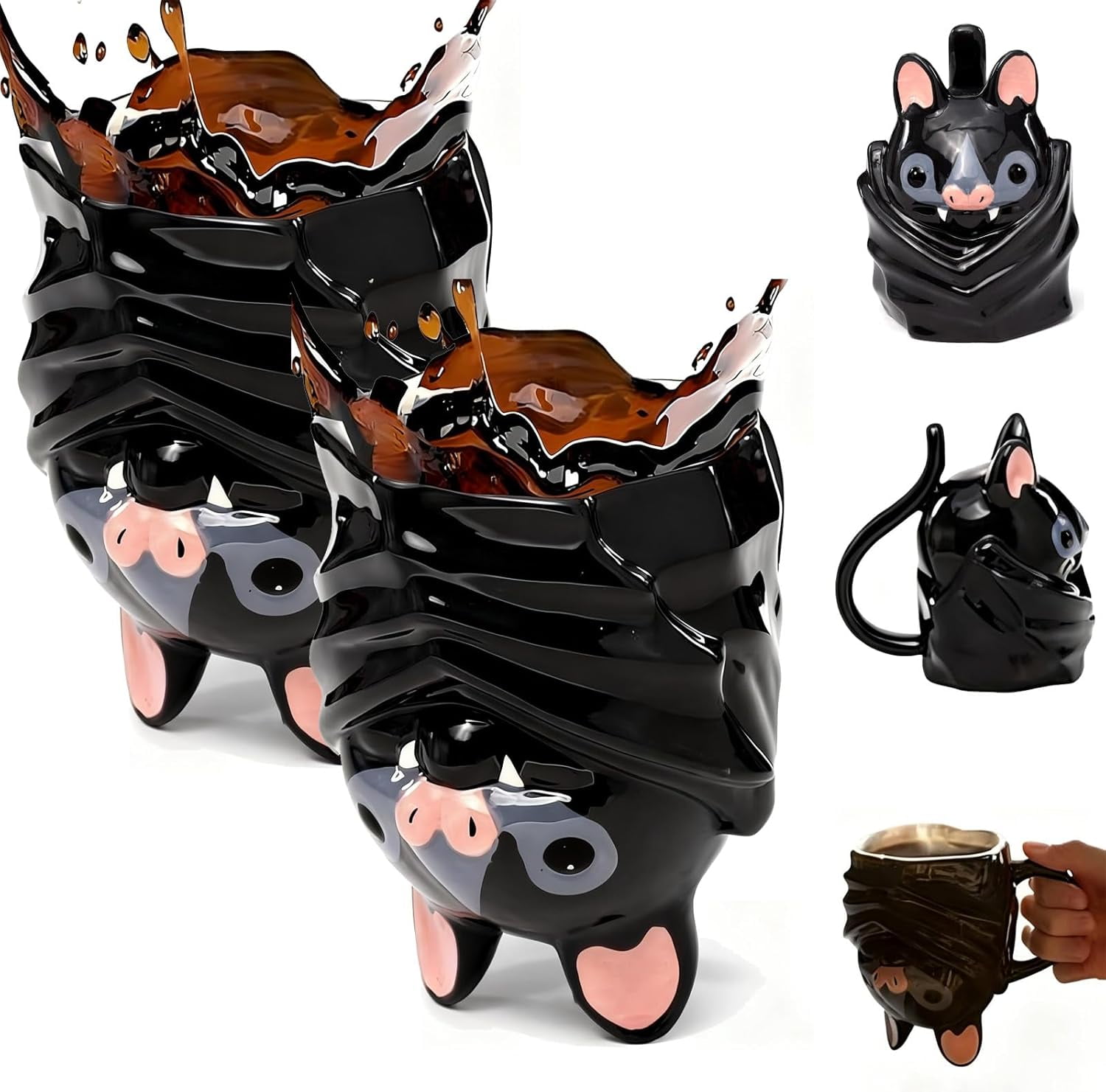 Bat Upside Down Shaped Mug 2026, Cute 3D Bat Coffee Mug, Inverted Bat ...