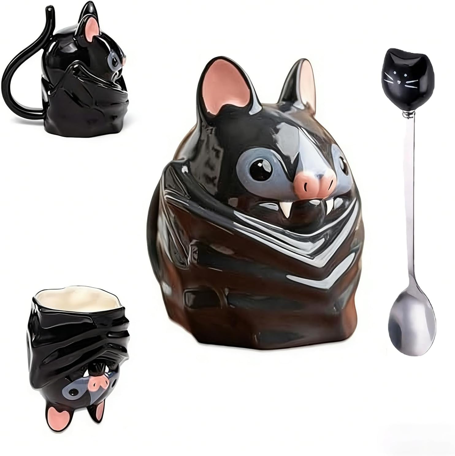 Bat Upside Down Shaped Mug - 3D Inverted Gothic Ceramic Coffee Cup ...