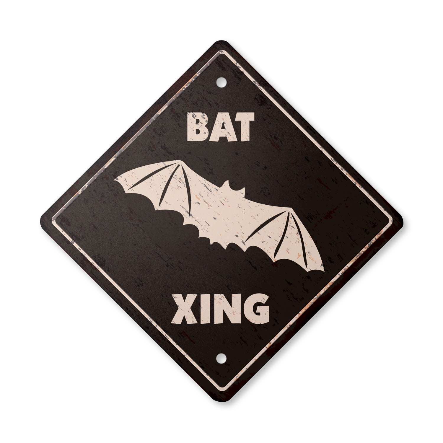 Bat Vintage Crossing Sign Zone Xing | Indoor/Outdoor Plastic | 12" Tall ...