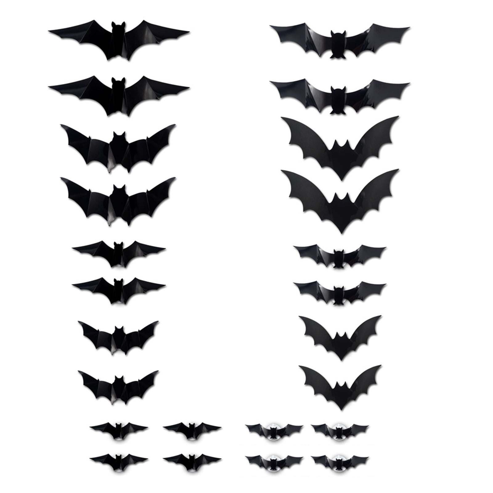 Bat Wall Decals with LED Light Adhesive PVC Window Clings Halloween ...